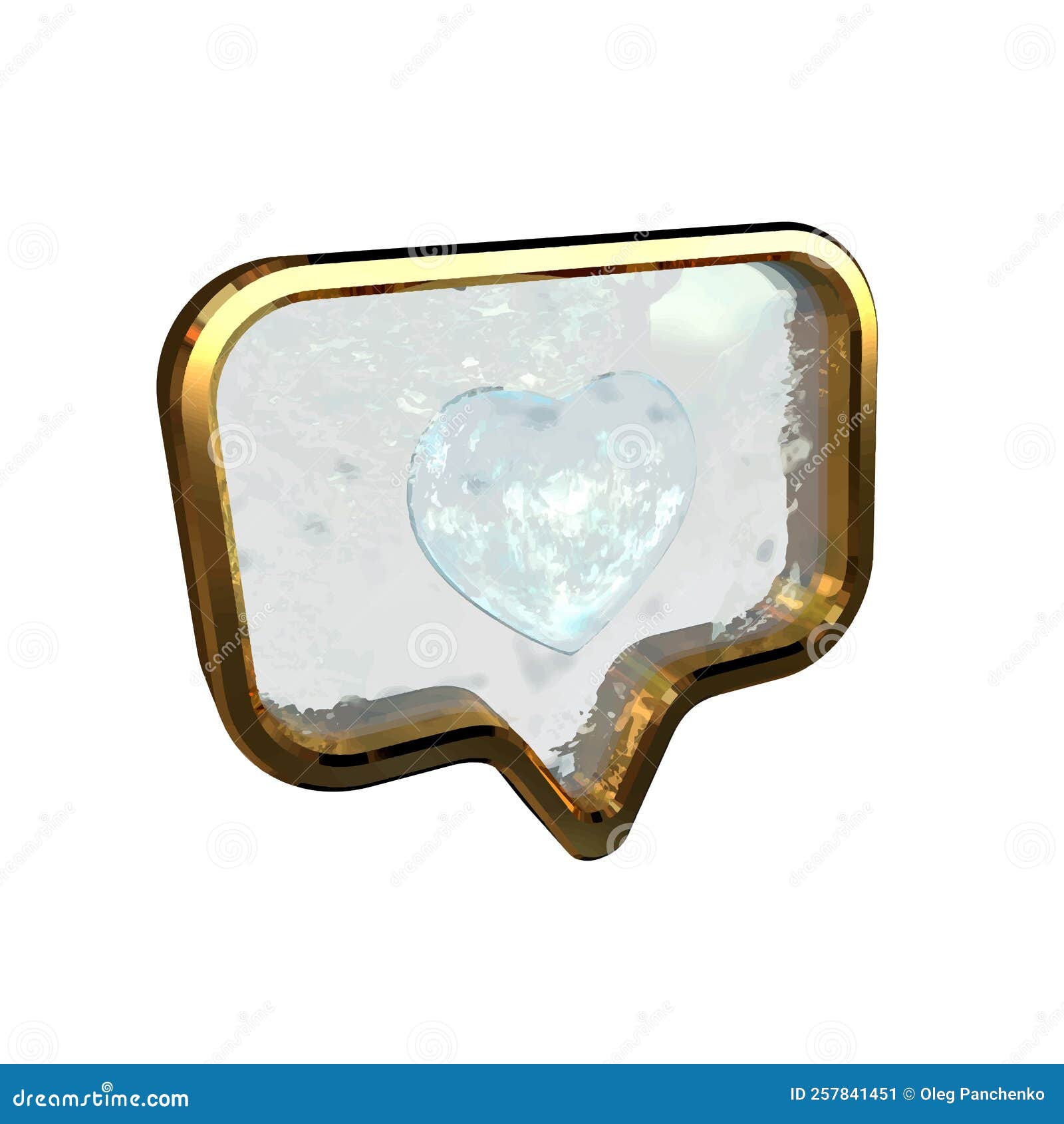 Notification with a 3d Heart Inside Stock Vector - Illustration of ...