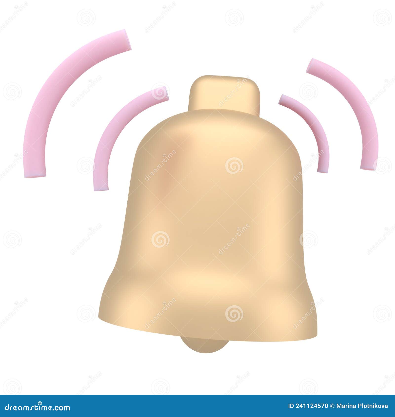 Notification 3D Icon. Cute Yellow Bell. 3D Model Render for Design. 3d ...