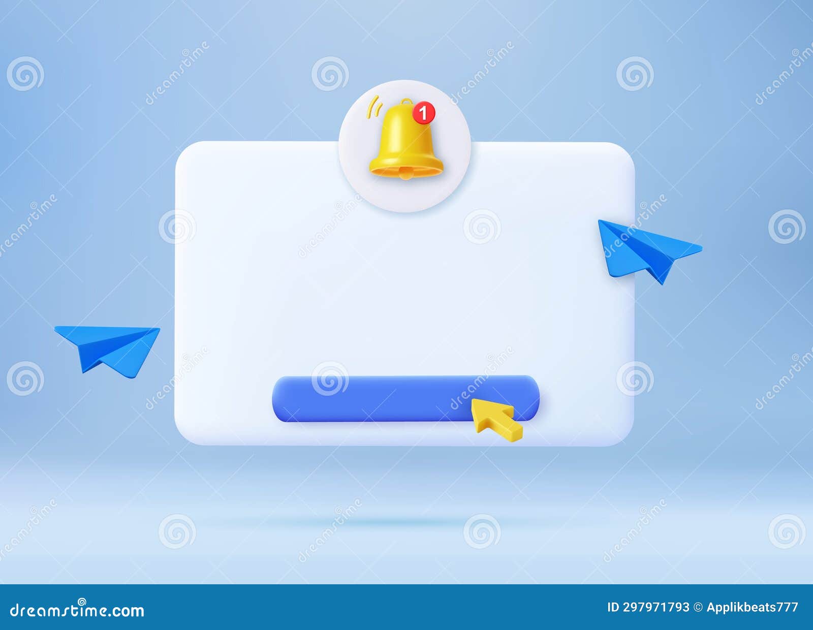 Notification 3D icon stock illustration. Illustration of message ...