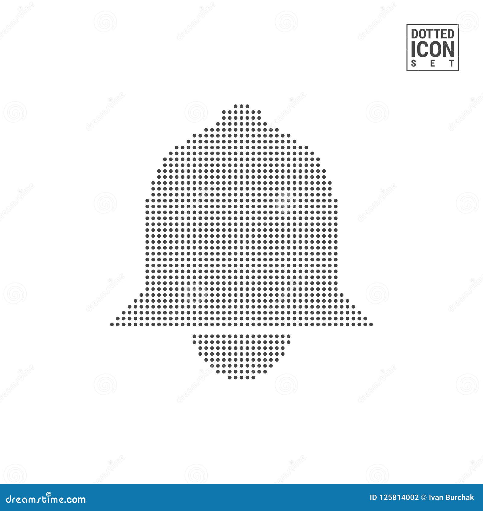 Notification Dot Pattern Icon. Reminder Bell Dotted Icon Isolated on ...