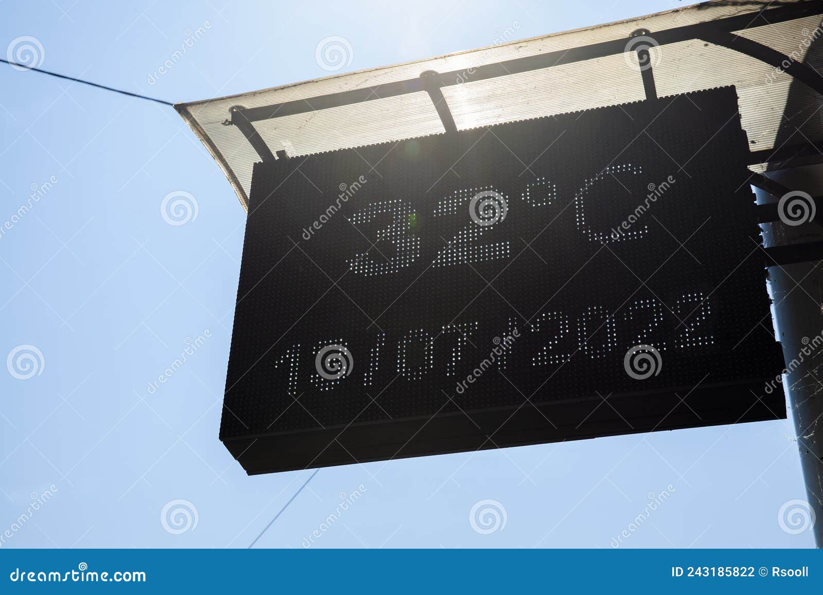 Notification of High Temperature in Celsius in Summer Stock Photo ...