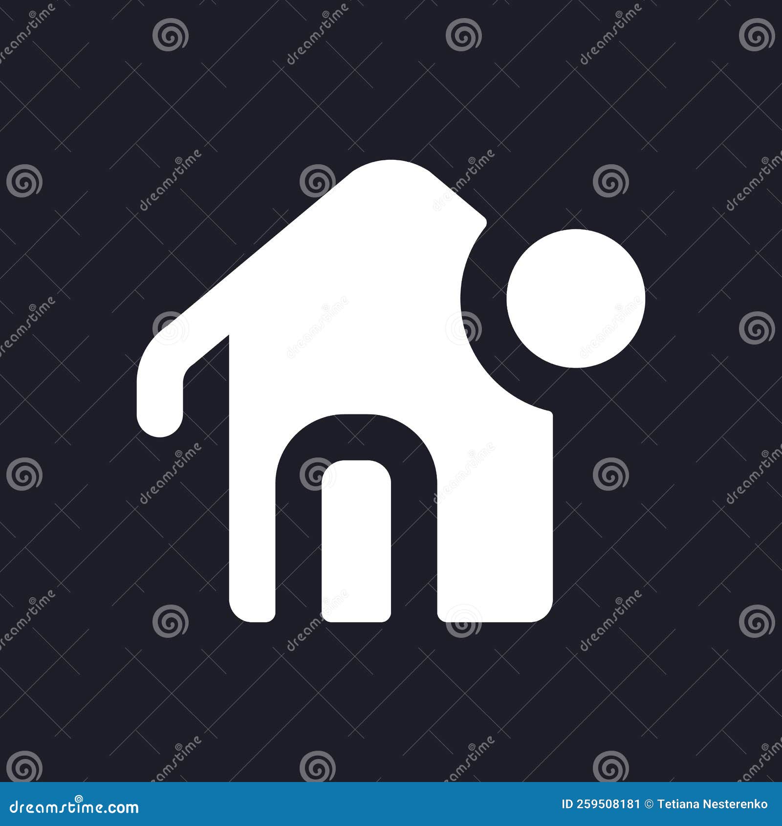 Notification from Homepage Dark Mode Glyph Ui Icon Stock Vector ...