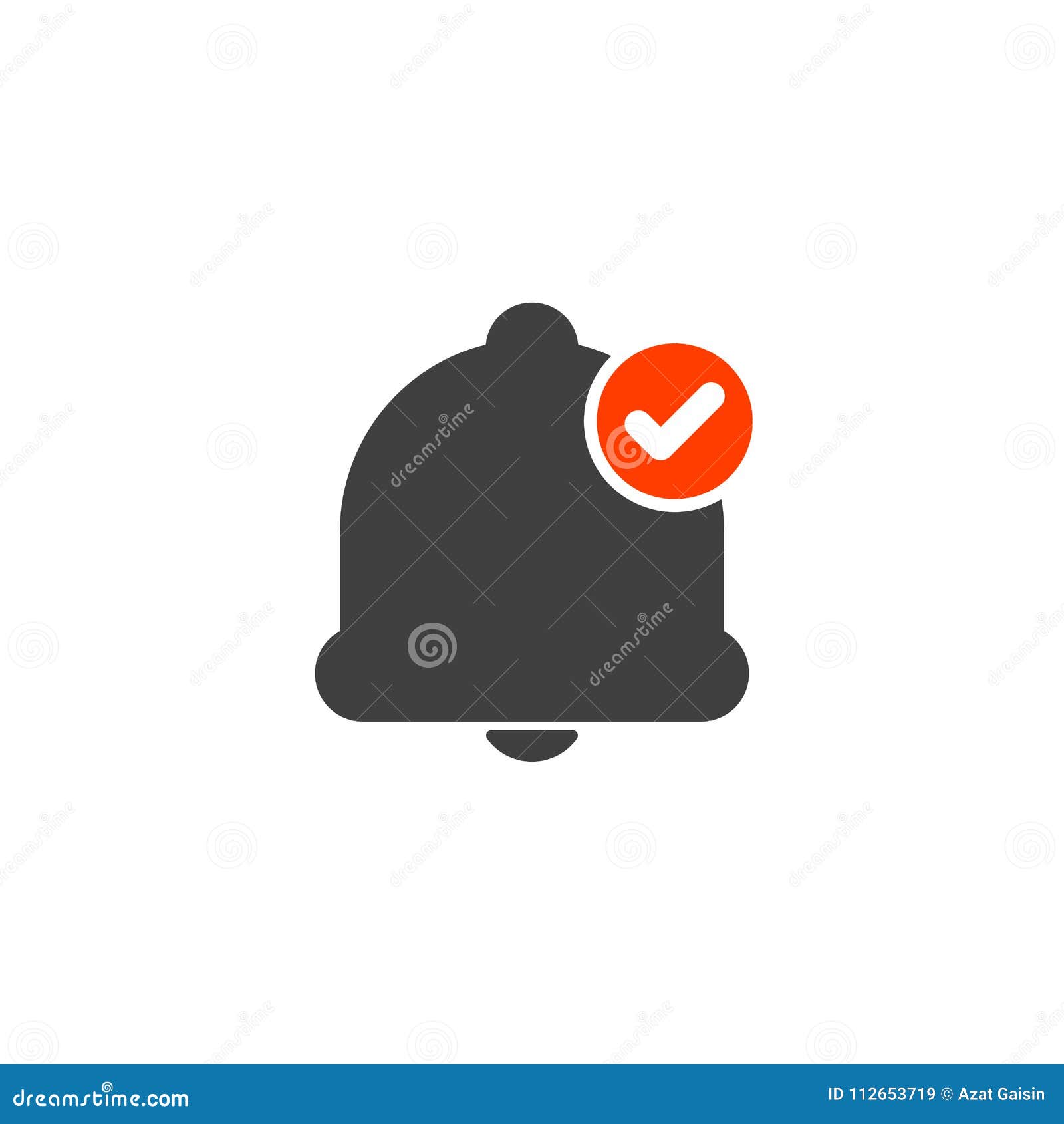 Notification Icon with Check Sign. Notification Icon and Approved ...