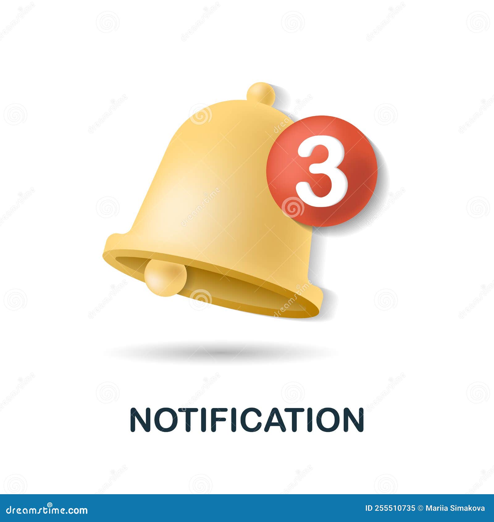Notification Icon. 3d Illustration from Blogger Collection Stock Vector ...