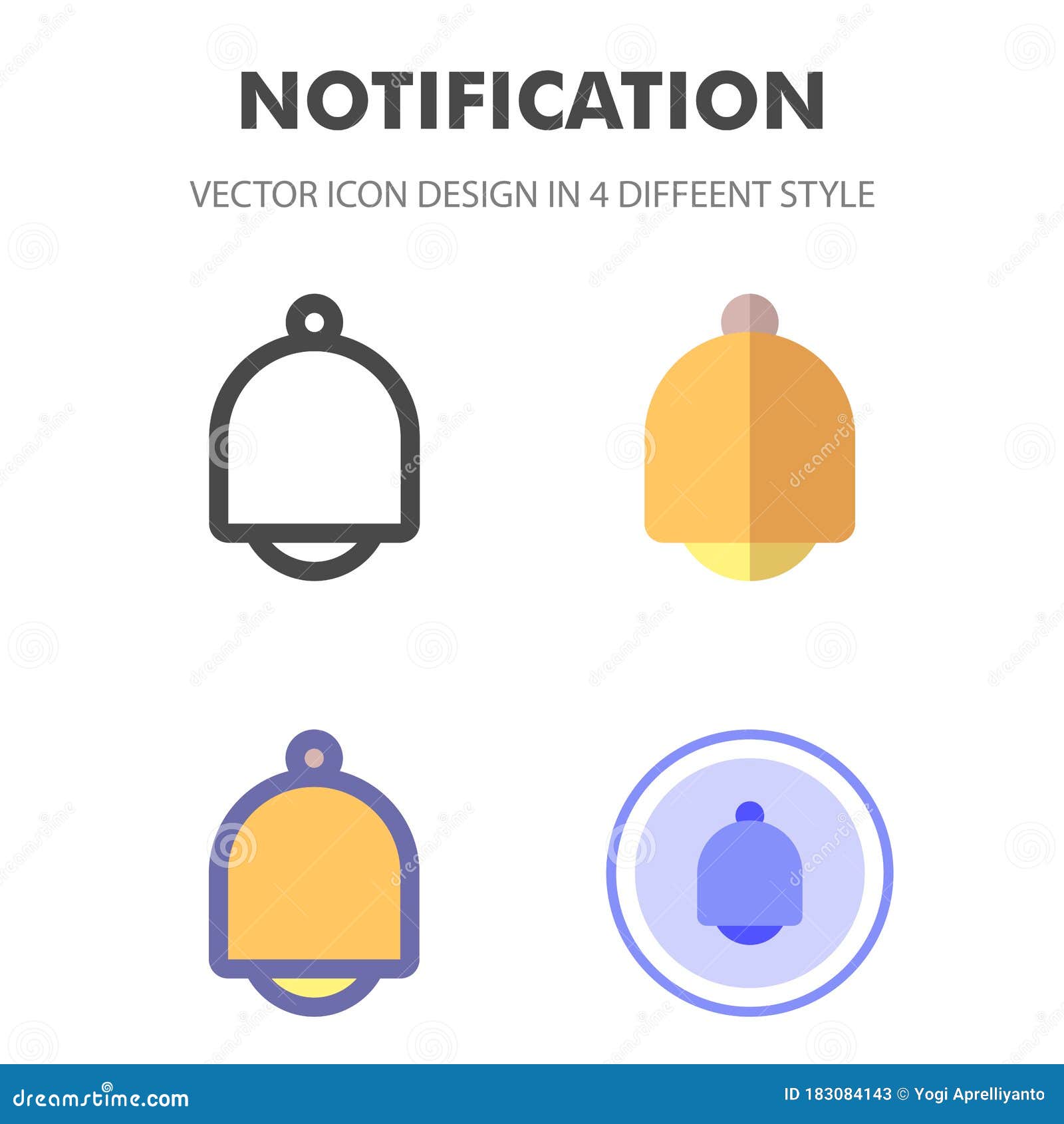 Notification Icon Design in 4 Different Style. Icon Design for Your Web ...