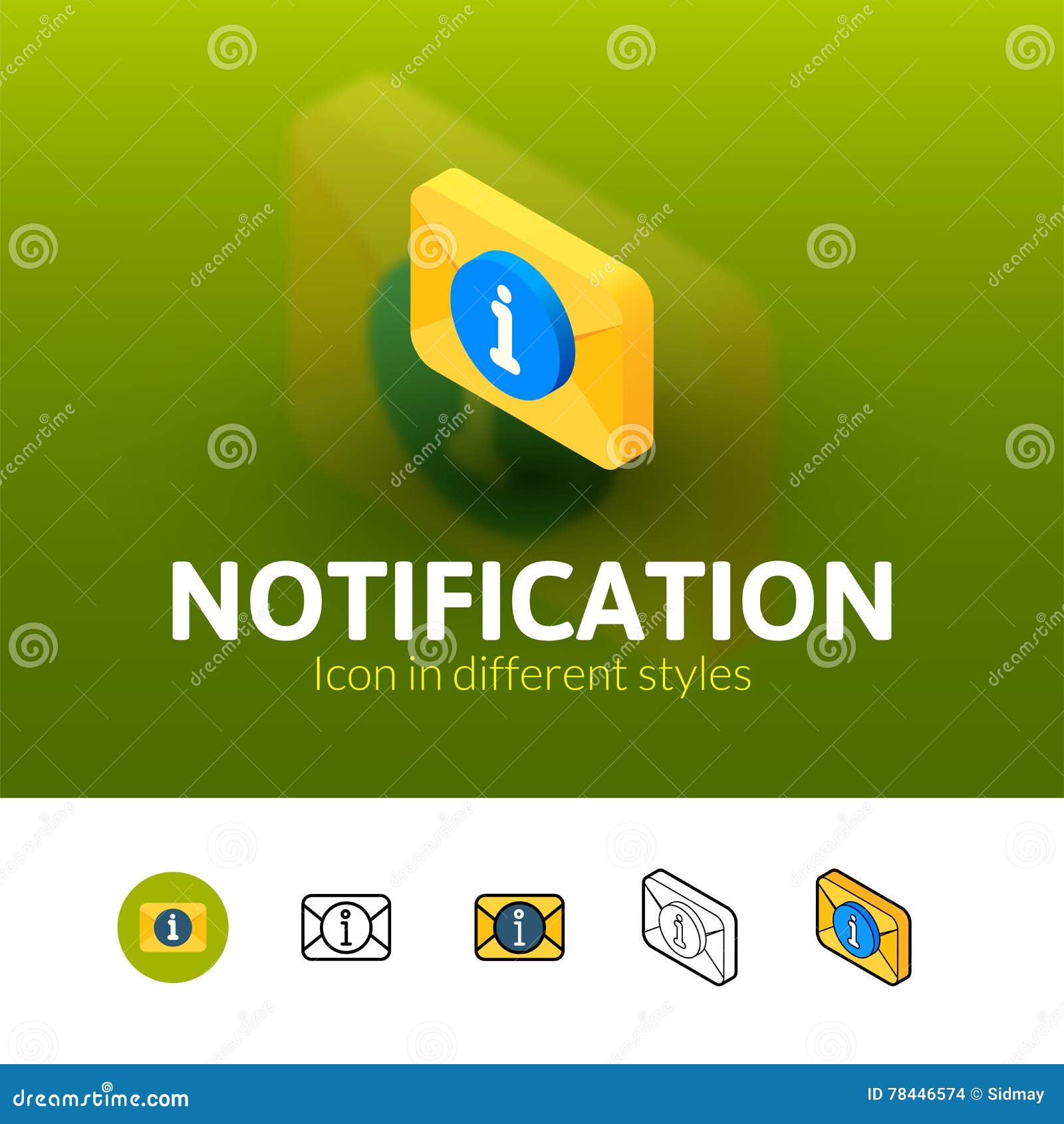 Notification Icon in Different Style Stock Vector - Illustration of ...
