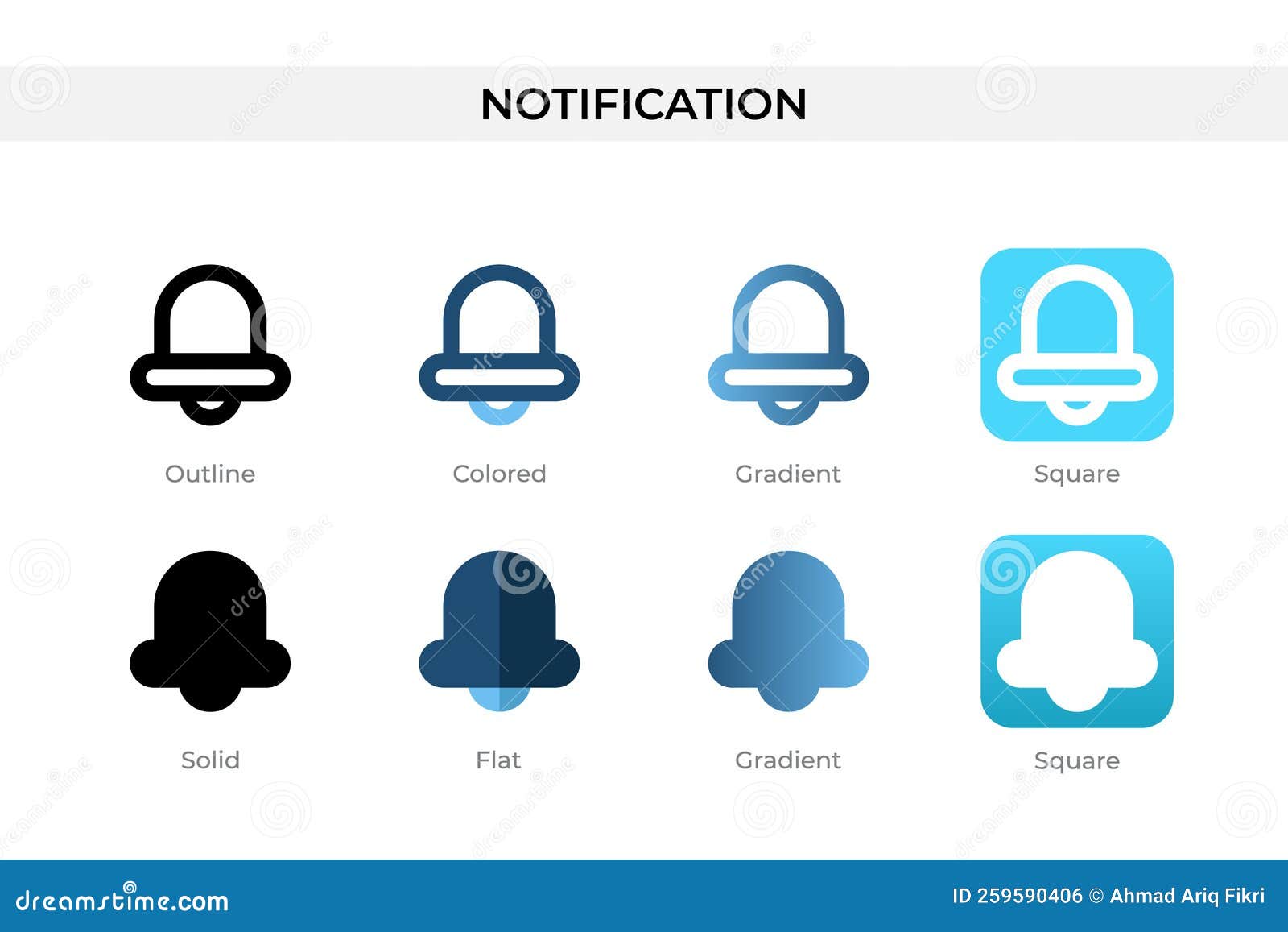 Notification Icon In Different Style Notification Vector Icons