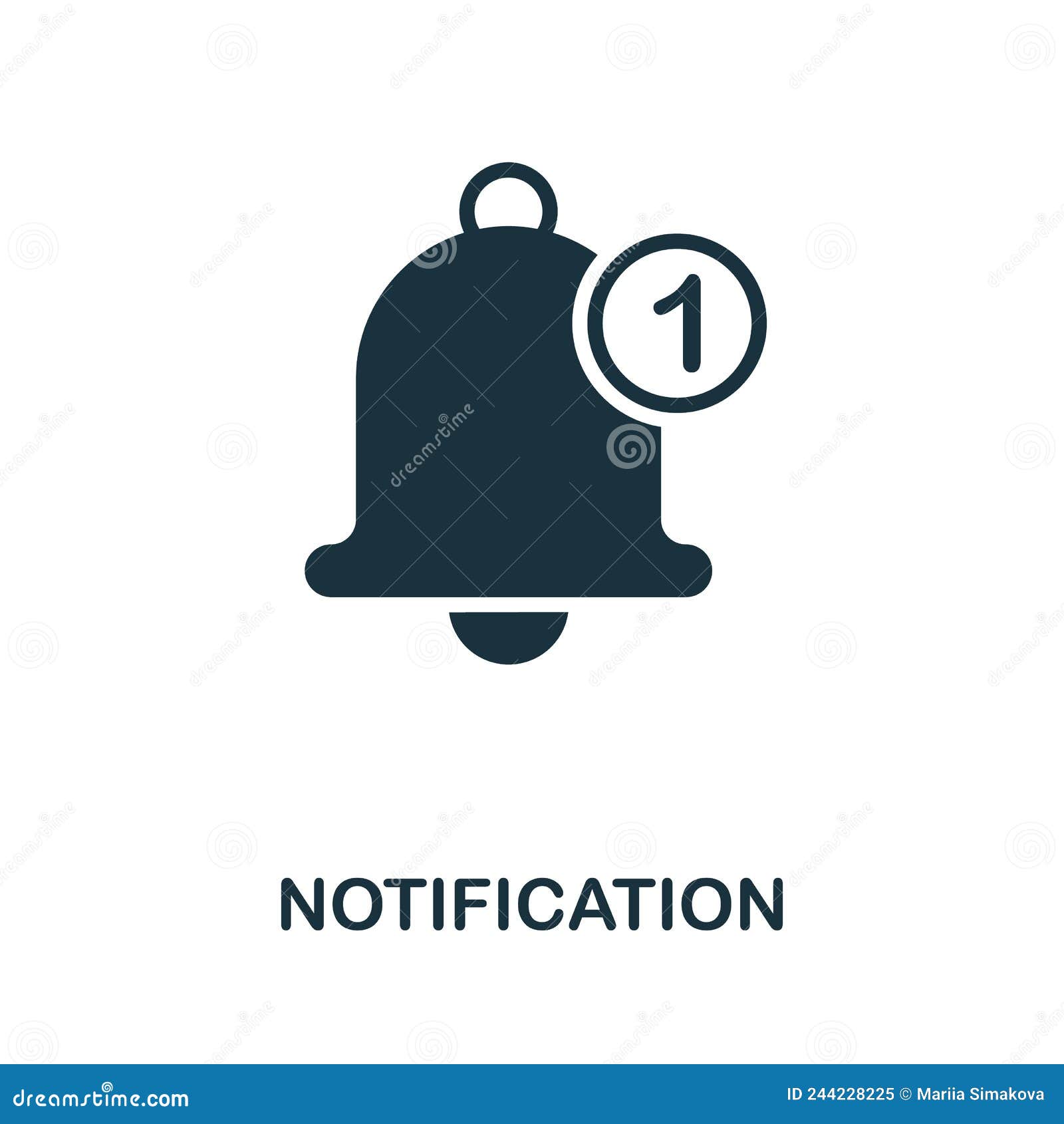 Notification Icon. Monochrome Simple Notification Icon for Templates ...