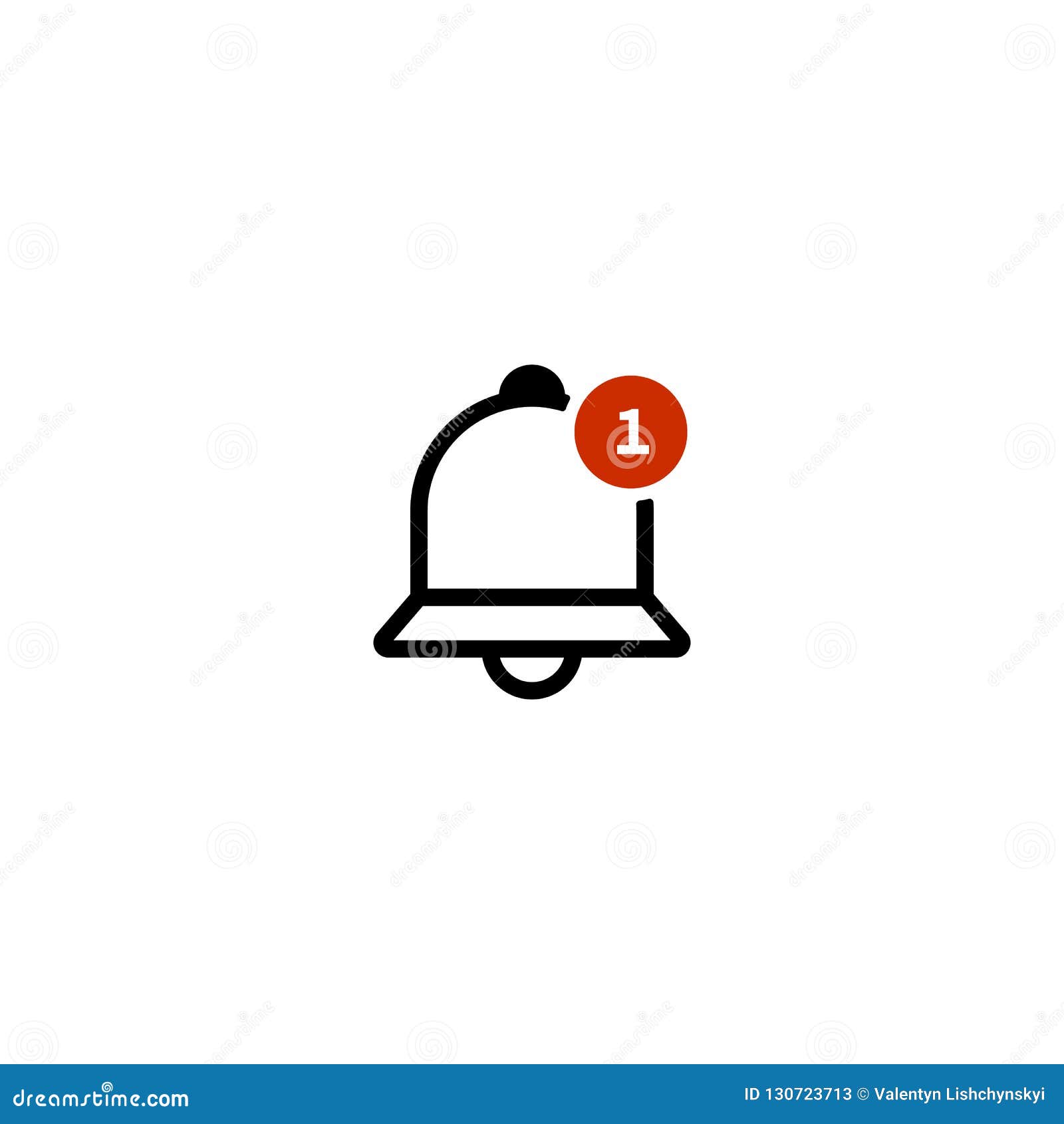 Notification Icon. One New Notice Stock Illustration - Illustration of ...
