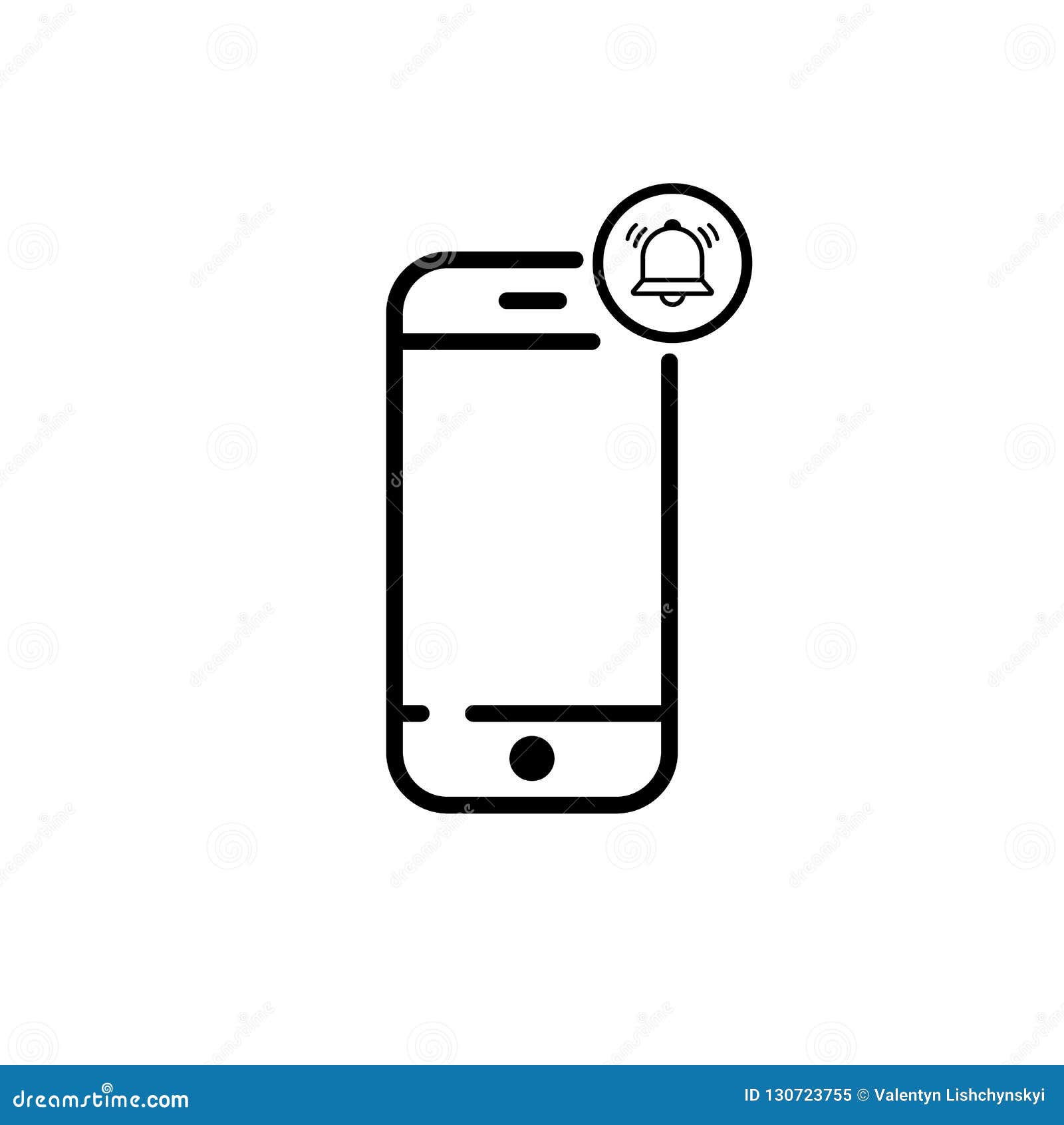 Notification Icon on the Phone Screen. Vector Symbol Stock Illustration ...