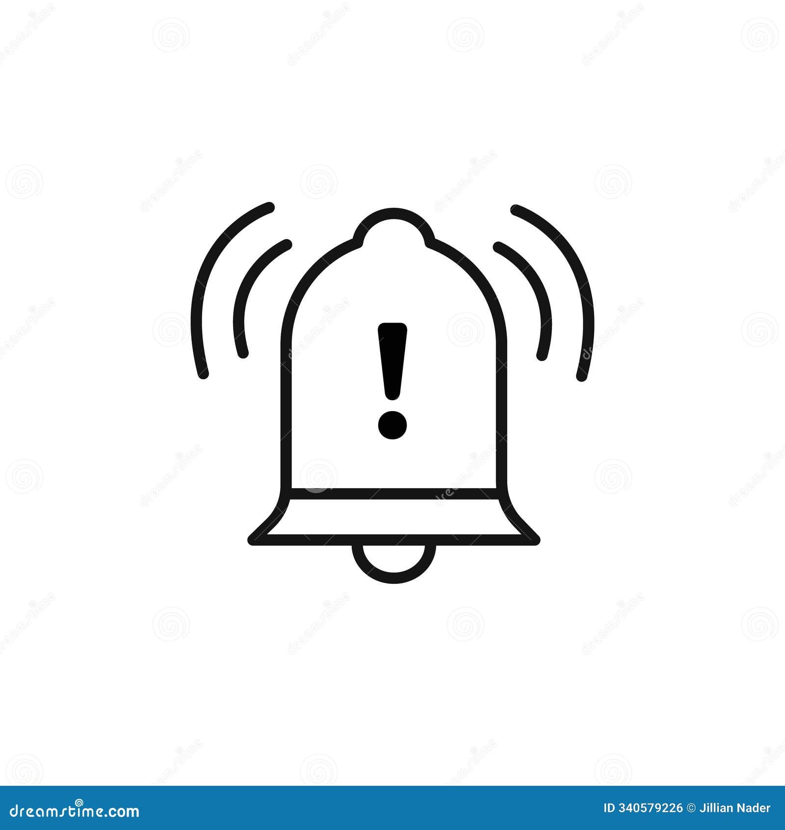 Notification Icon Thin Line Art Isolated Stock Vector - Illustration of ...