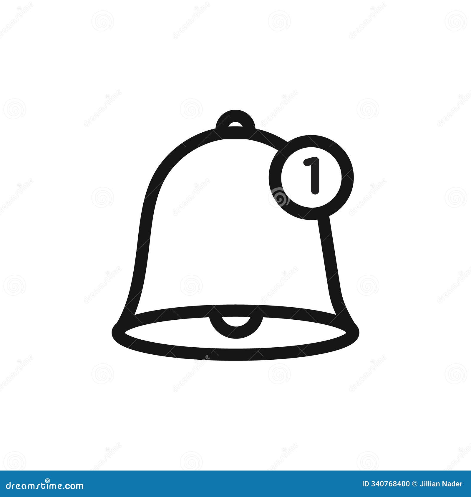 Notification Icon Thin Line Flat Illustration Stock Illustration ...