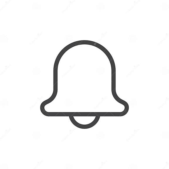 Notification Icon Thin Outline Art Symbol Stock Vector - Illustration ...