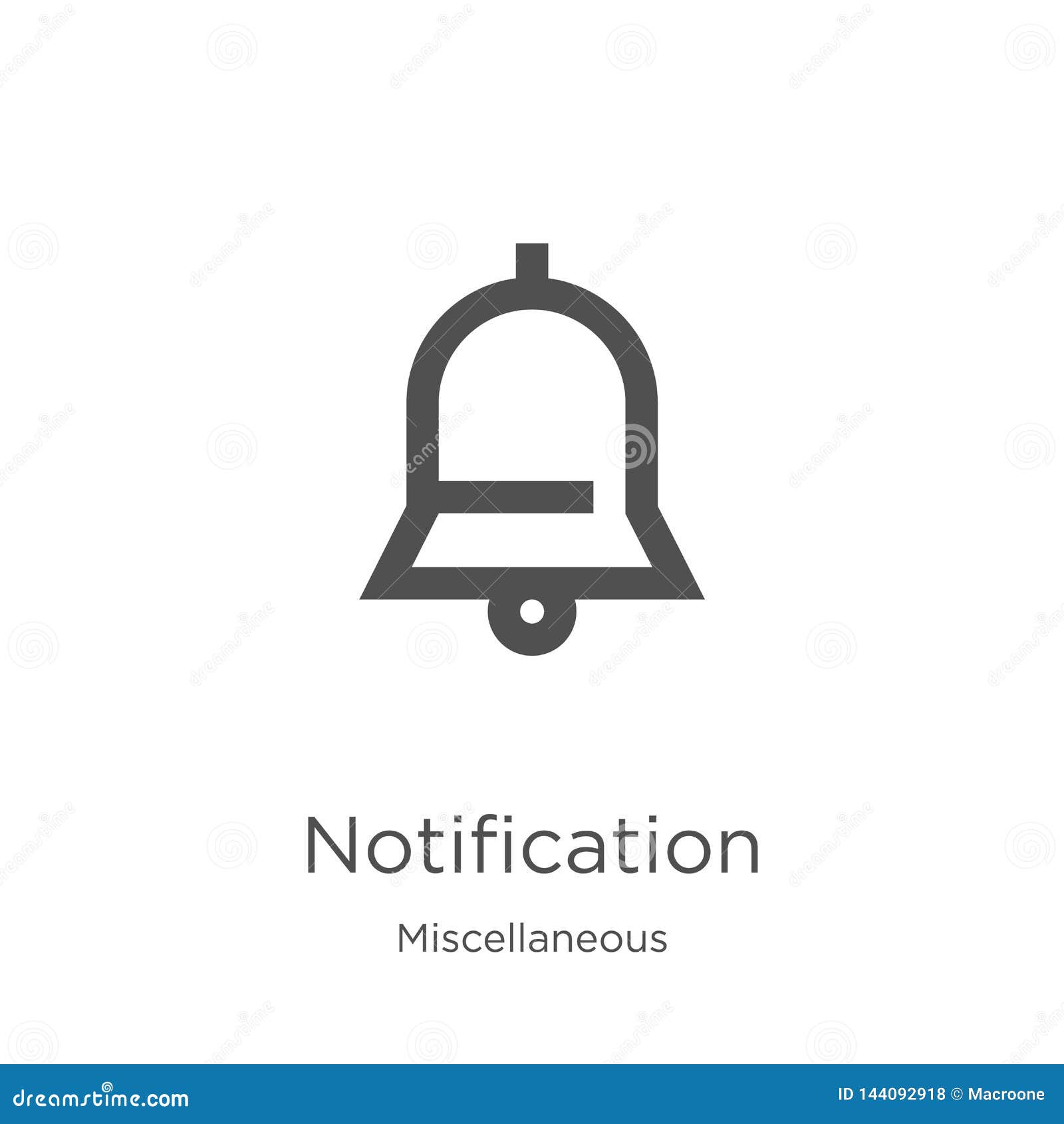 Notification Icon Vector from Miscellaneous Collection. Thin Line ...