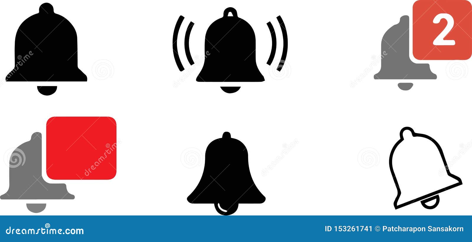 Notification Icon On White Background Stock Illustration - Illustration ...