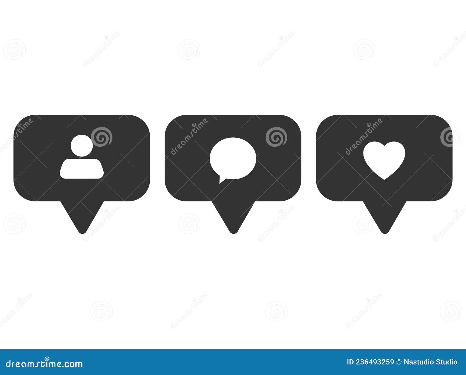 Notification Like Icon. Follower and Comment Icon. Social Network App ...