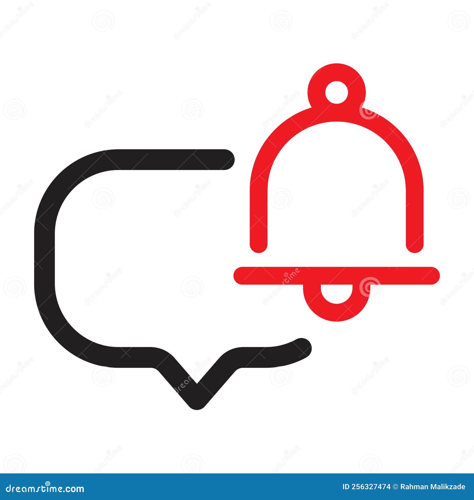 Notification Line Icon. Bell or Alarm Social Media Element Vector ...