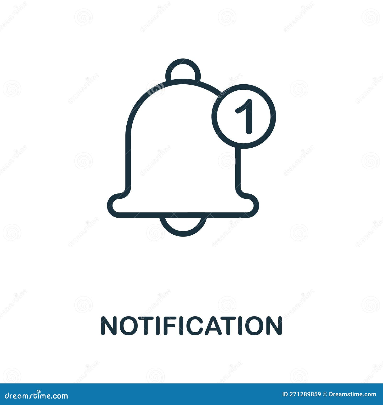 Notification Line Icon. Monochrome Simple Notification Outline Icon for ...