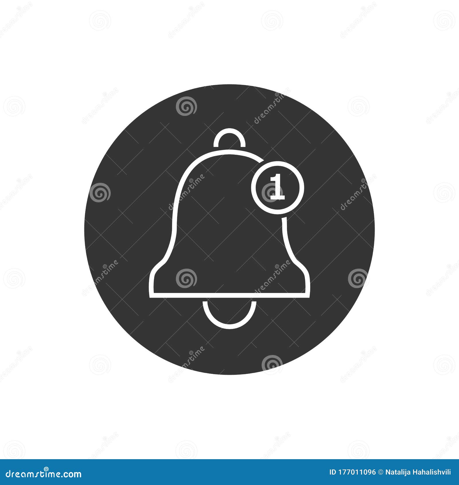 Notification Line Icon. Vector Bell Icon in Modern Flat Stock Vector ...