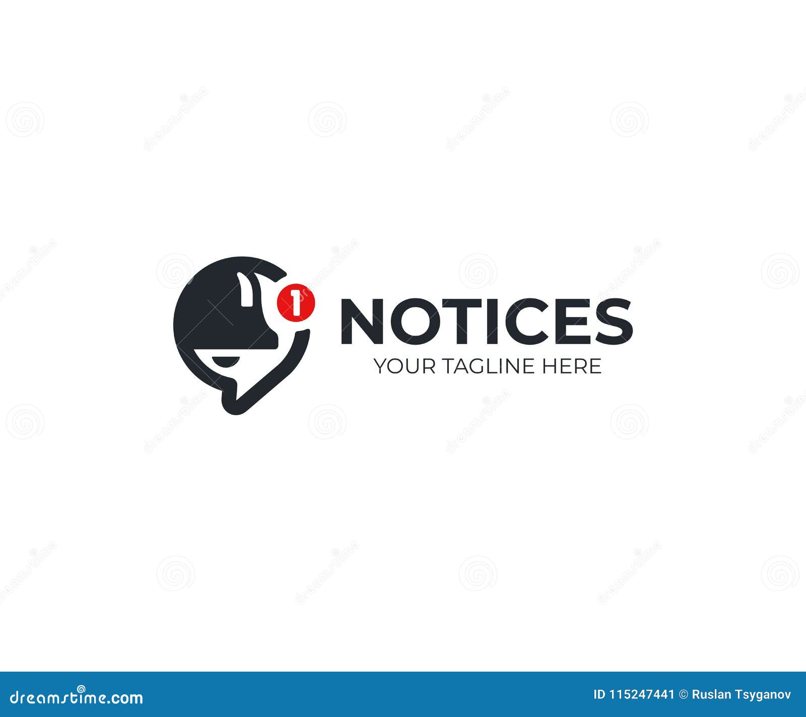 Notification Logo Template. Bell and Speech Bubble Vector Design Stock ...