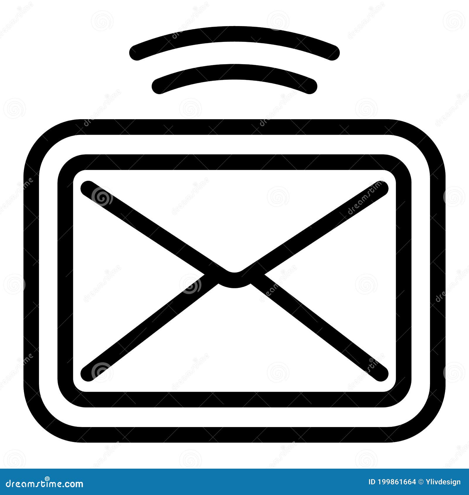 Notification Mail Request Icon, Outline Style Stock Vector ...