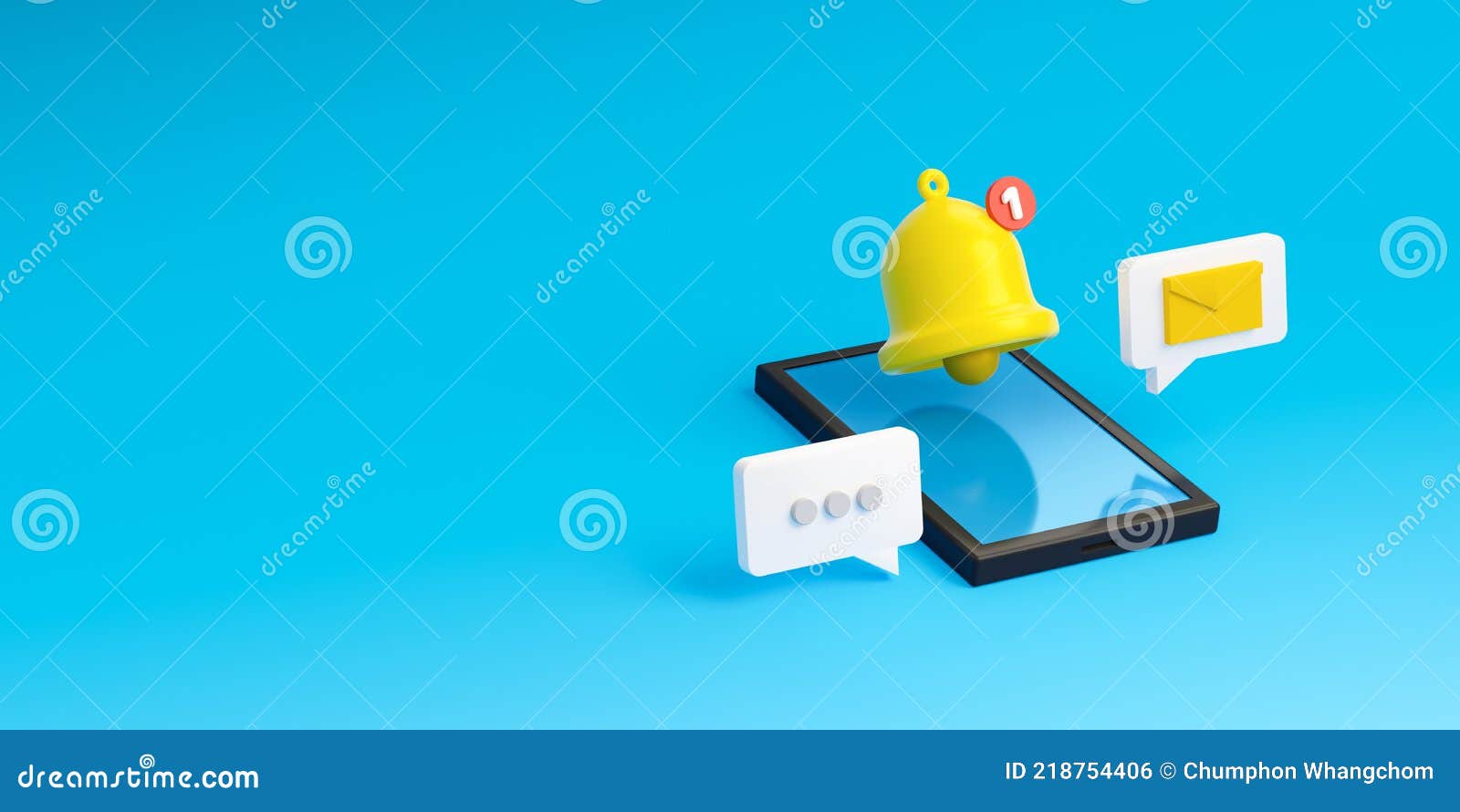 Notification Message Bell Icon Alert and Alarm on Blue Background with ... Notification Message Bell Icon Alert and Alarm on Blue Background with ...