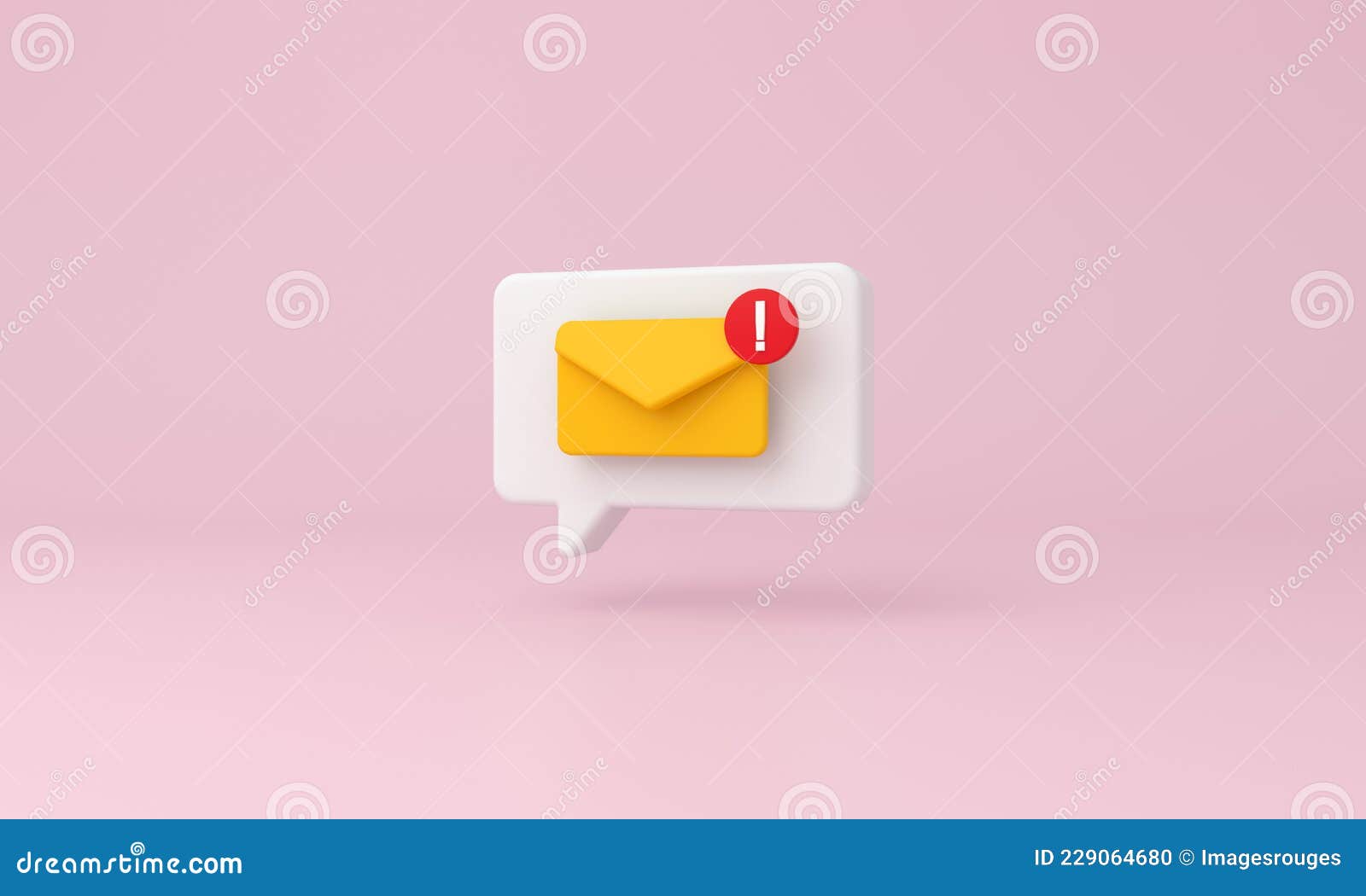 Notification Message Mail Icon, on Pink Background. Stock Illustration ...