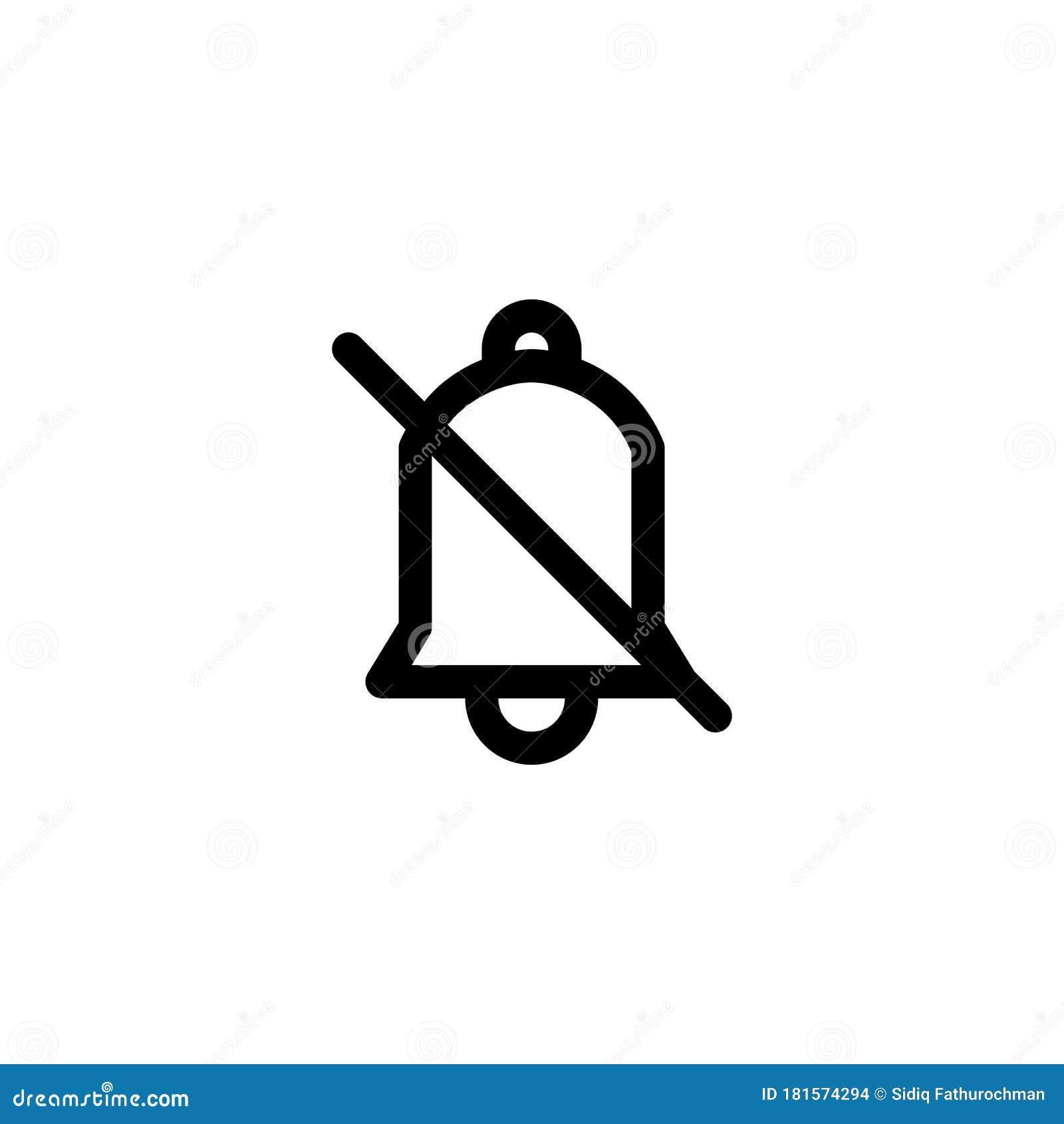 Notification Off Icon stock vector. Illustration of design - 181574294