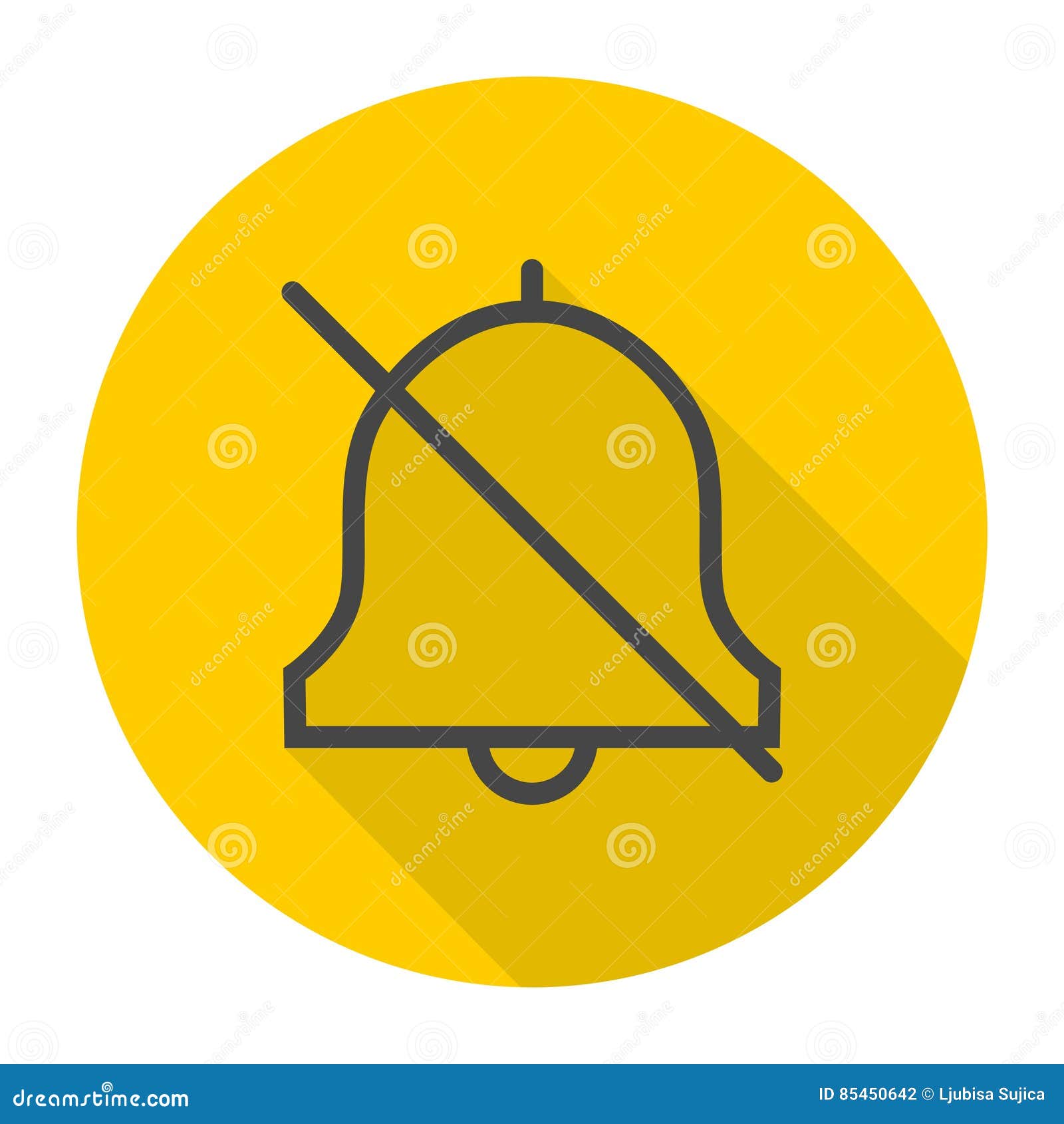 Notification Off Icon with Long Shadow Stock Vector - Illustration of ...