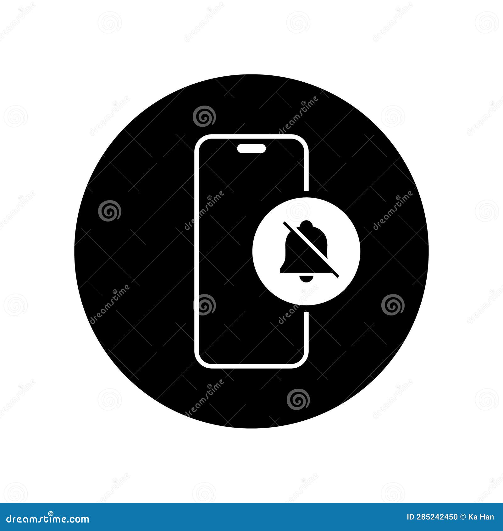 Notification Off Smartphone Icon Vector. Silent Mode Concept Stock ...