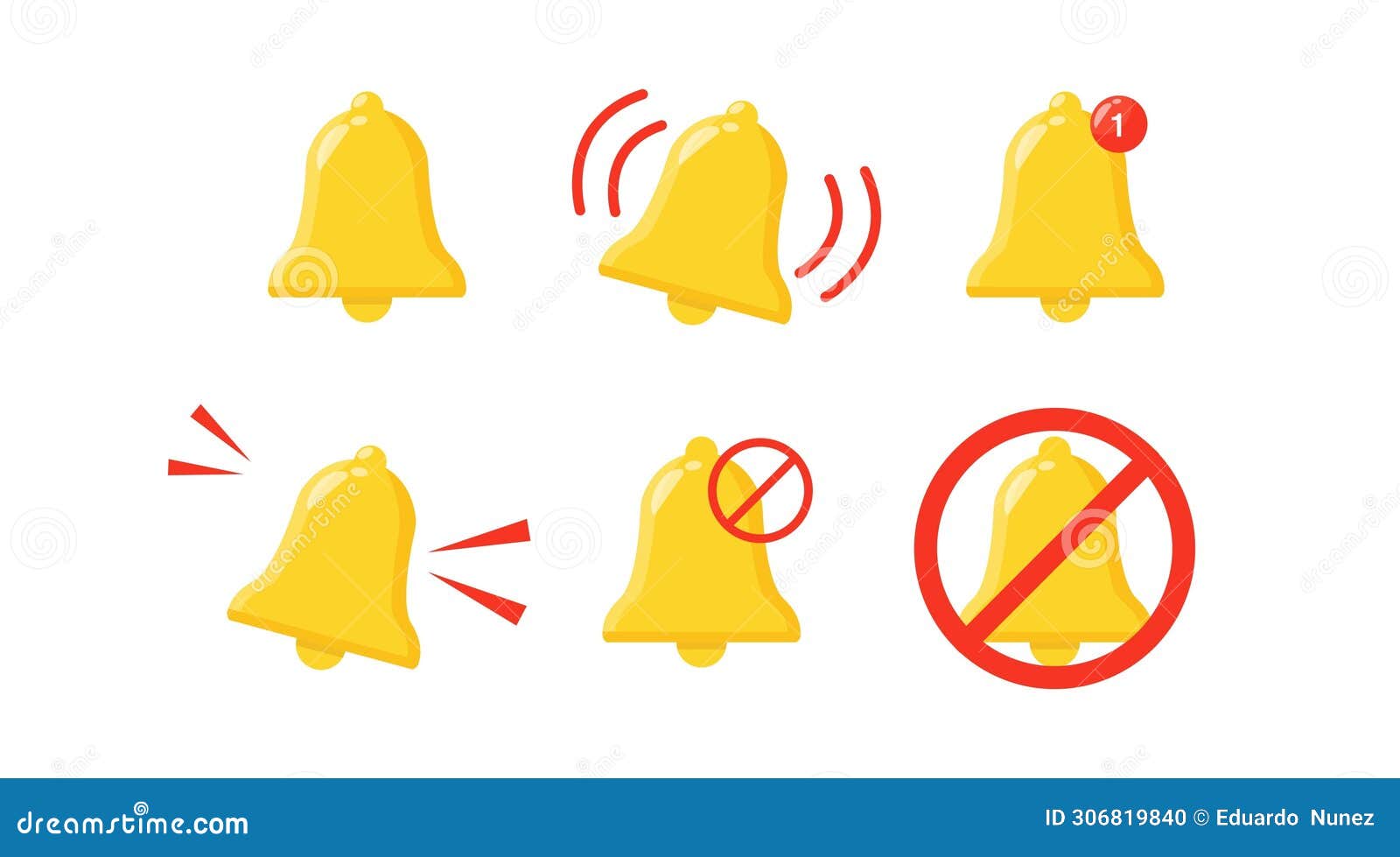 Notification Ring Icon. Set of Notification Bells Stock Vector ...