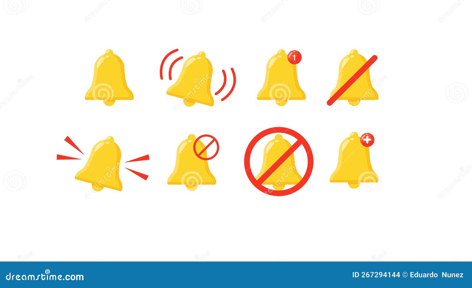 Notification Ring Icon. Set of Notification Bells Stock Vector ...