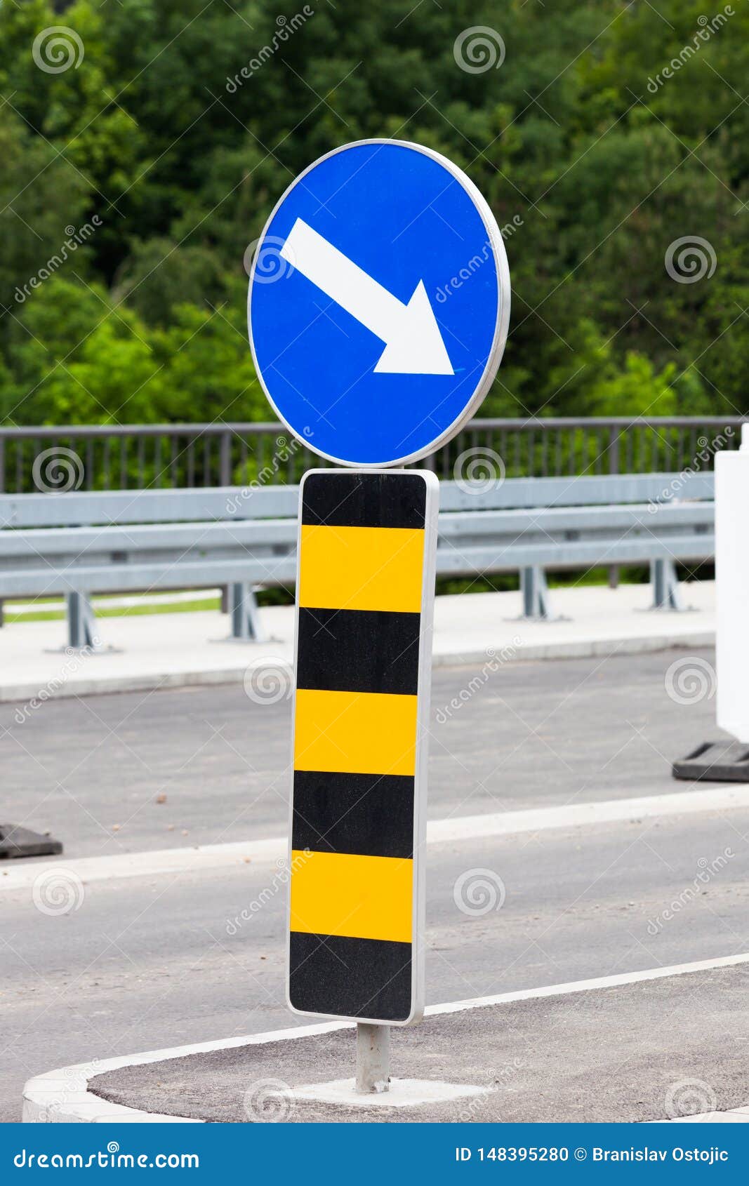 Notification Sign Changes Direction of Movement Due To Works on Road ...