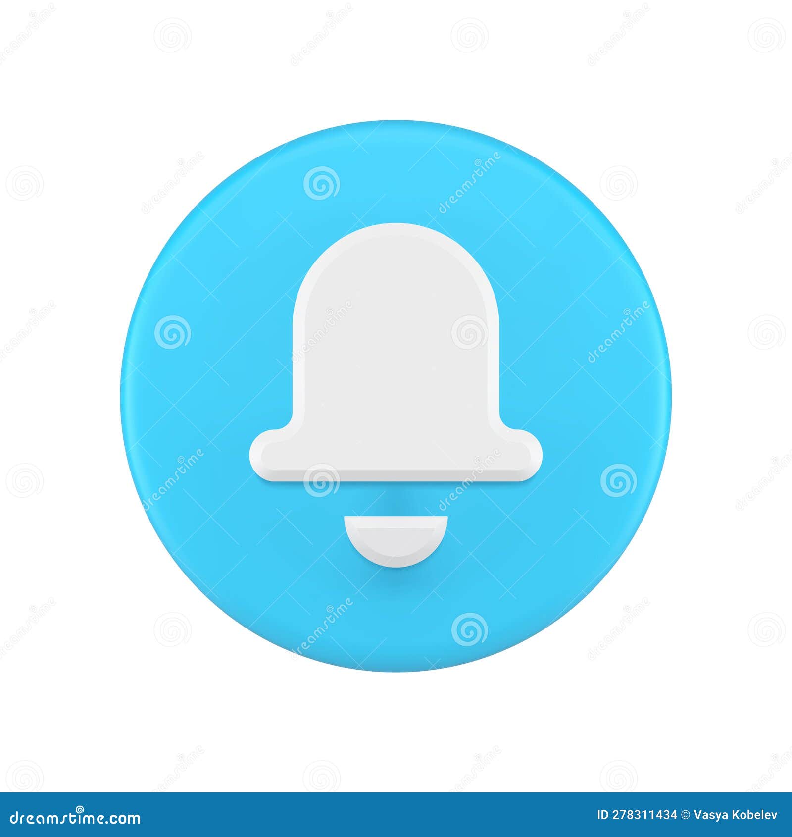 Notification Sound Reminder Blue Circle Button Cyberspace Interface ...