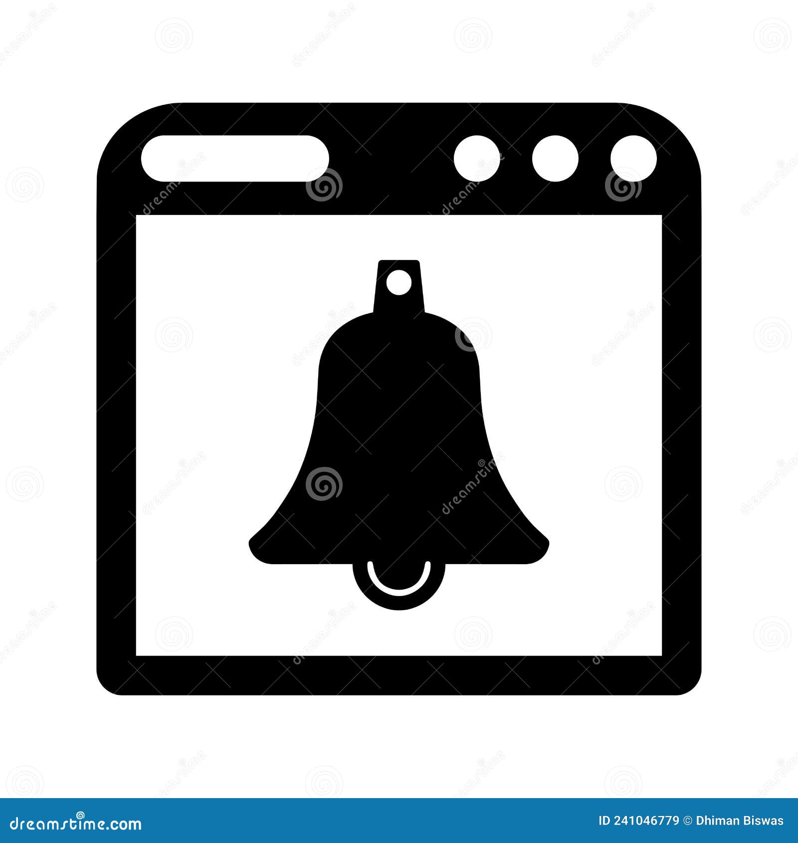 Notification, Web, Alert Icon. Black Vector Graphics Stock Illustration ...