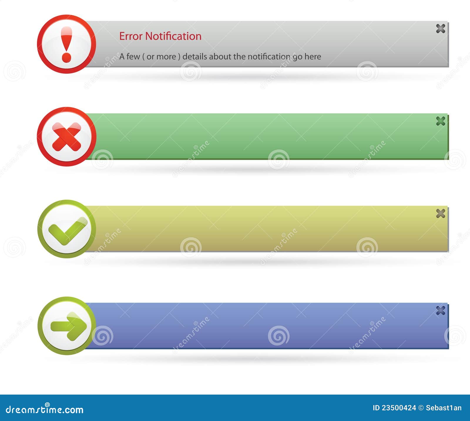 Notification web icons stock vector. Illustration of glossy - 23500424