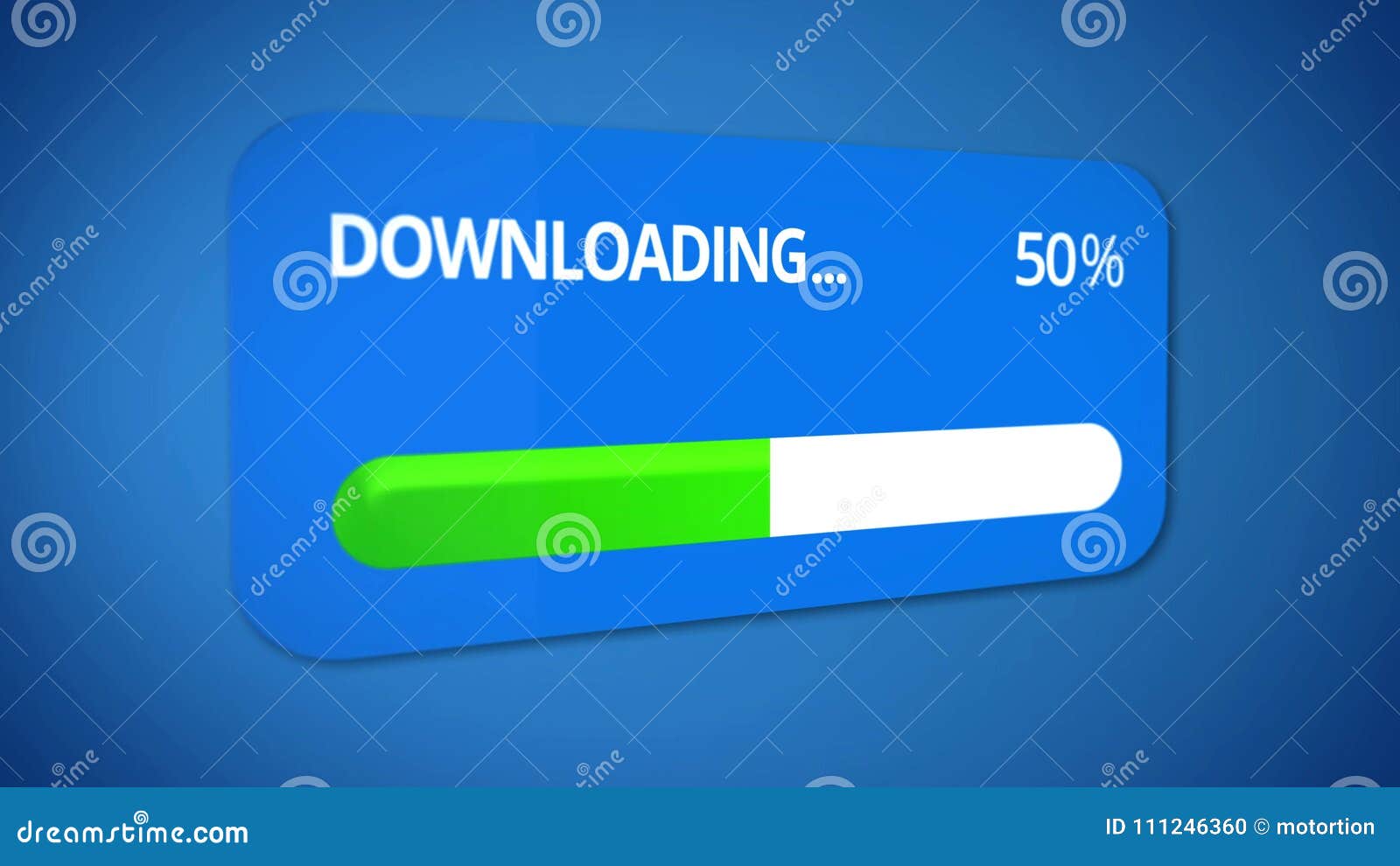 Notification Window about Downloading, Status Bar Shows Half of ...