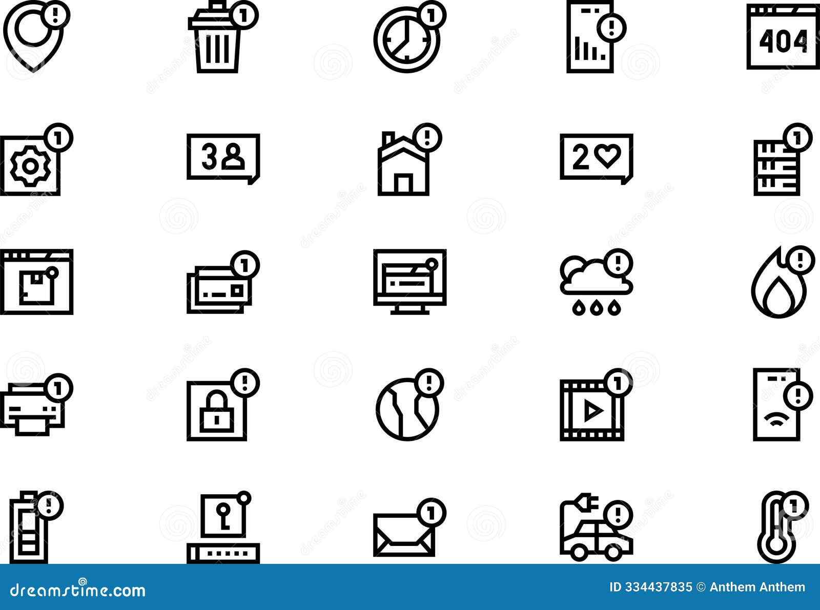 Notifications Icons Collection is a Vector Illustration with Editable ...