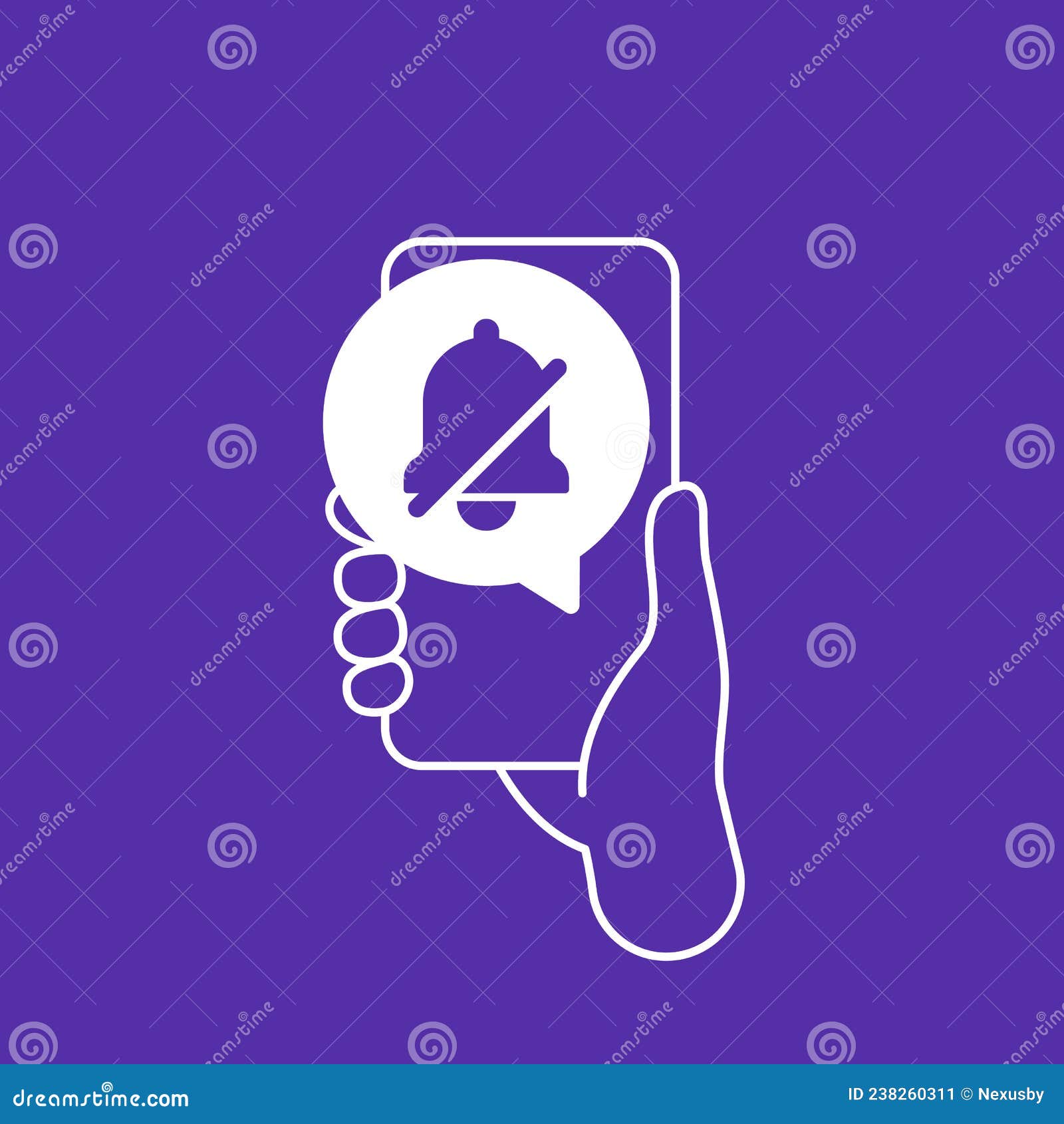 Notifications Off Icon with a Smart Phone Stock Vector - Illustration ...