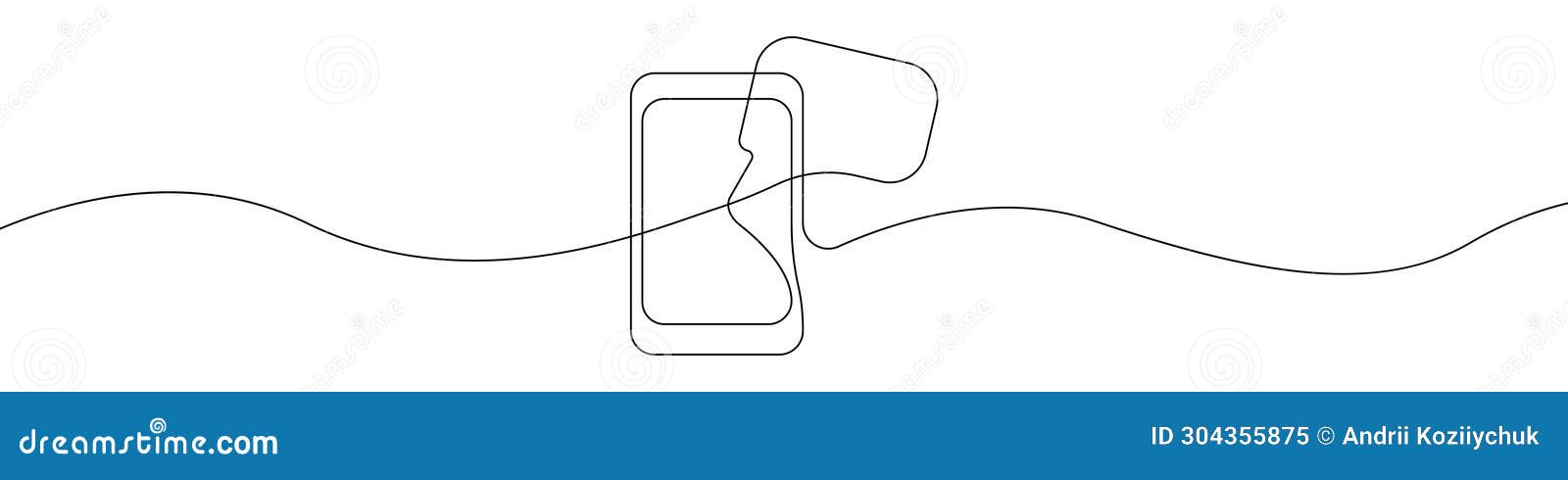 Notifications on the Screen Icon Line Continuous Drawing Vector. One ...