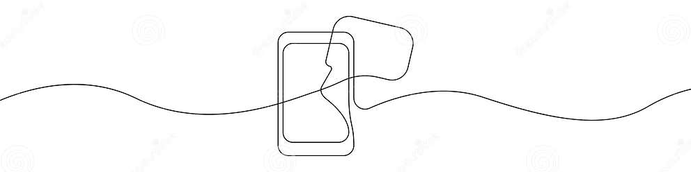 Notifications on the Screen Icon Line Continuous Drawing Vector. One ...