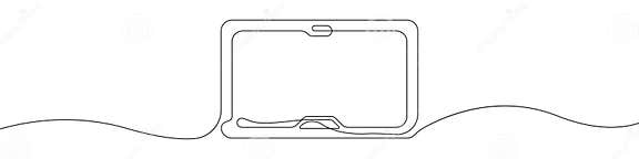 Notifications in the Tablet Icon Line Continuous Drawing Vector. One ...