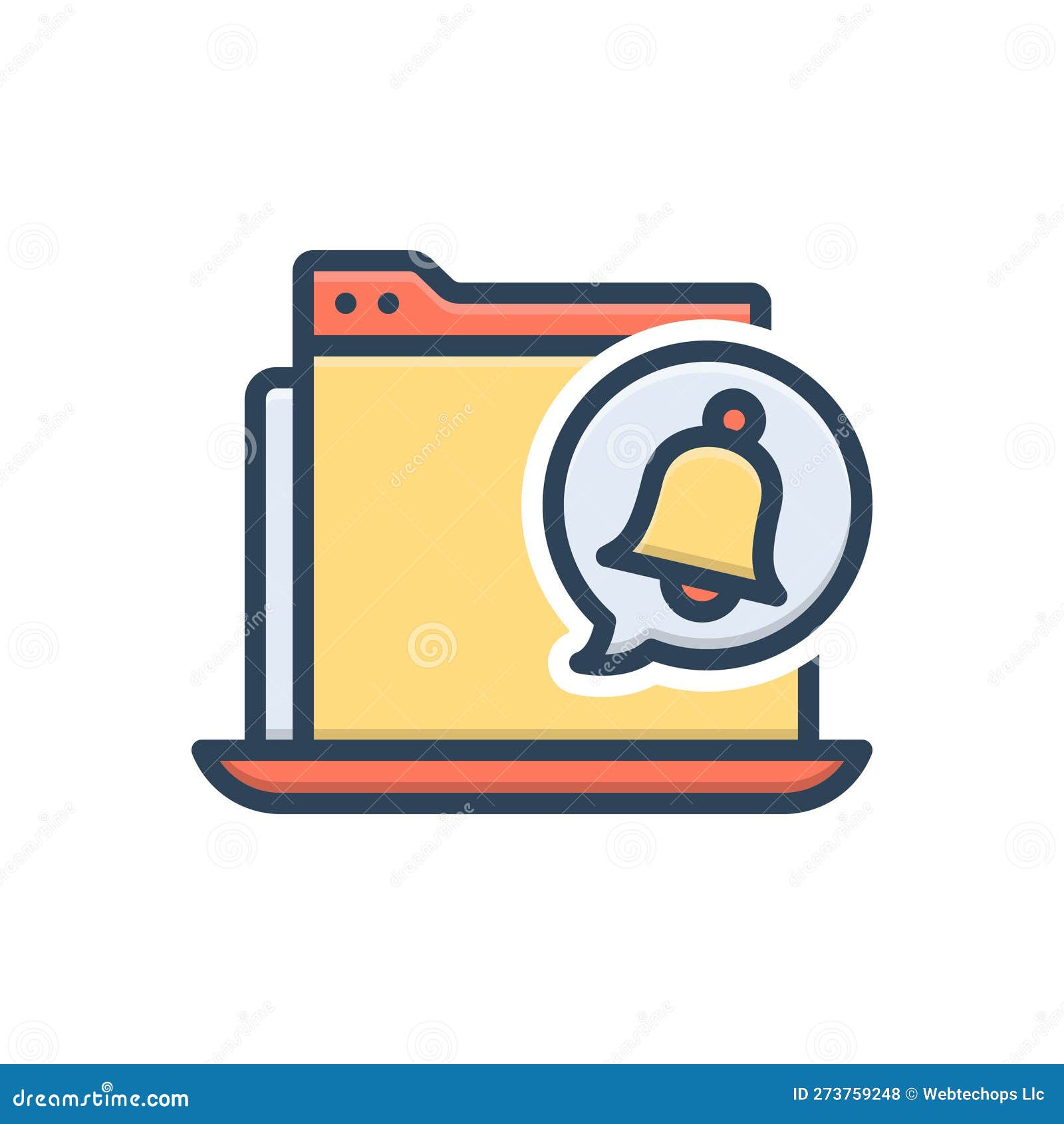 Color Illustration Icon for Notify, Inform and Alarm Stock Illustration ...