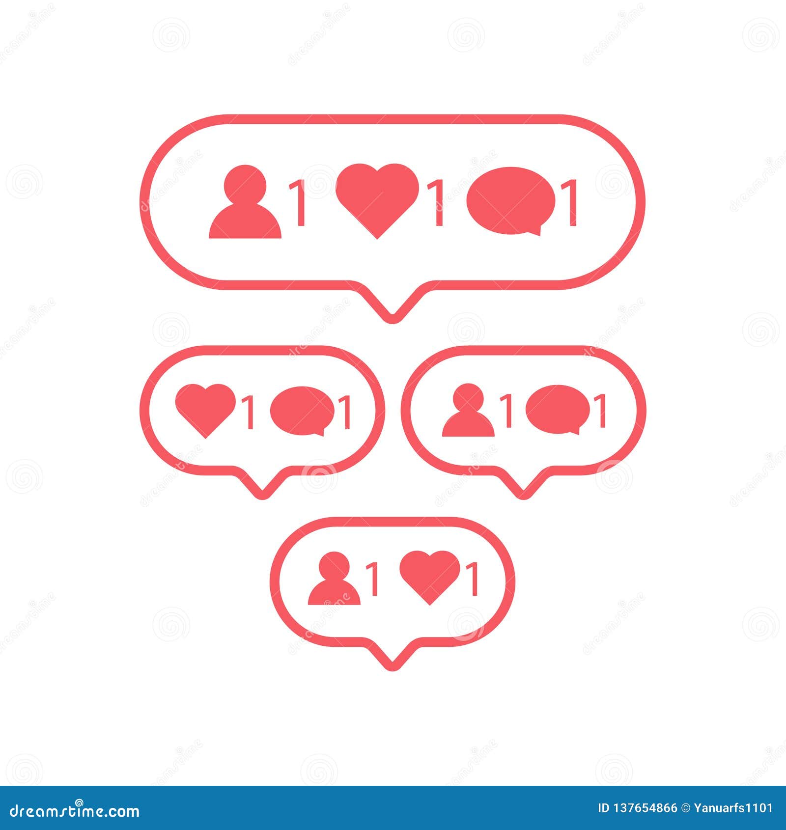 Notify Icon Set Template Vector. Notification Icon Vector Stock ...