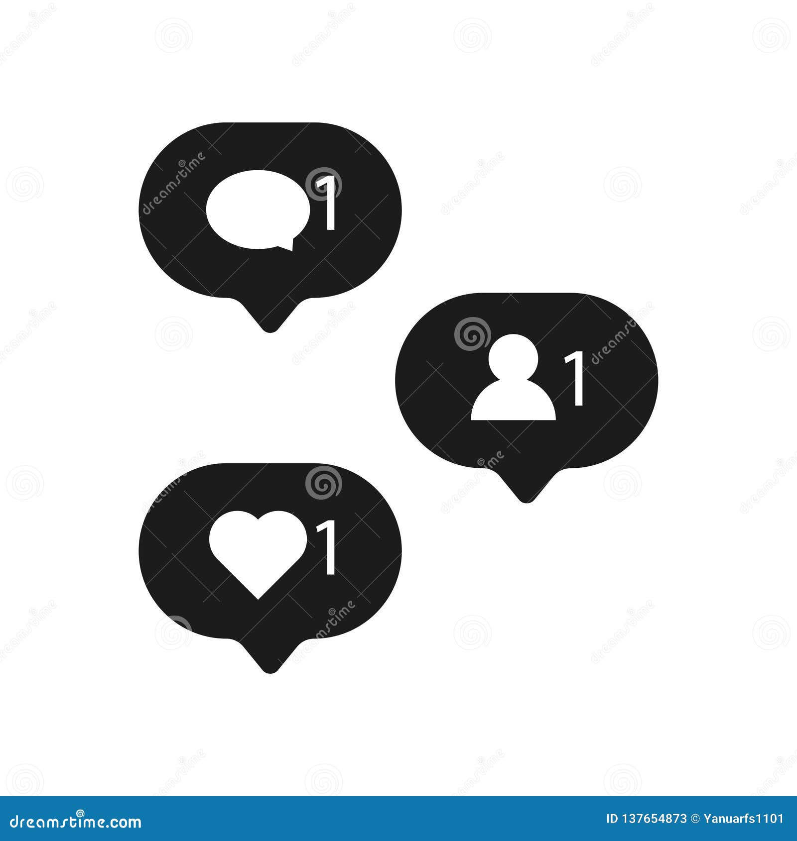 Notify Icon Set Template Vector. Notification Icon Vector Stock Vector ...