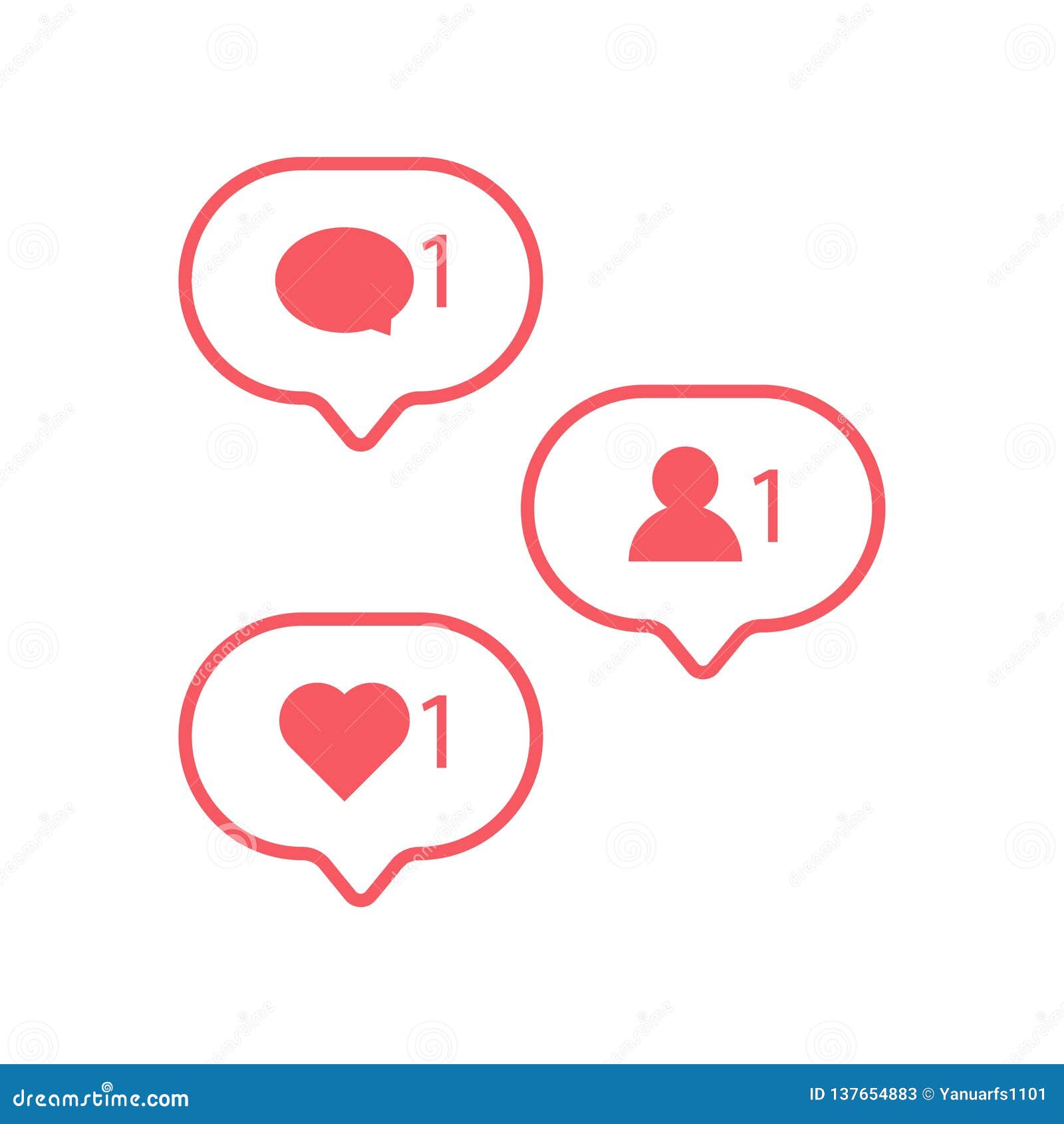 Notify Icon Set Template Vector. Notification Icon Vector Stock Vector ...