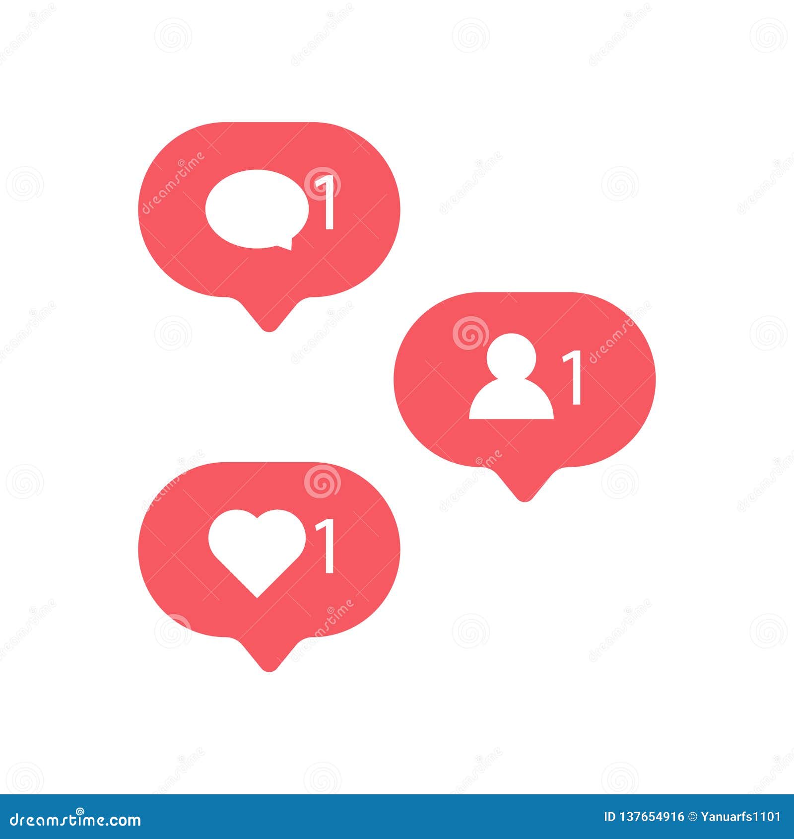 Notify Icon Set Template Vector. Notification Icon Vector Stock ...