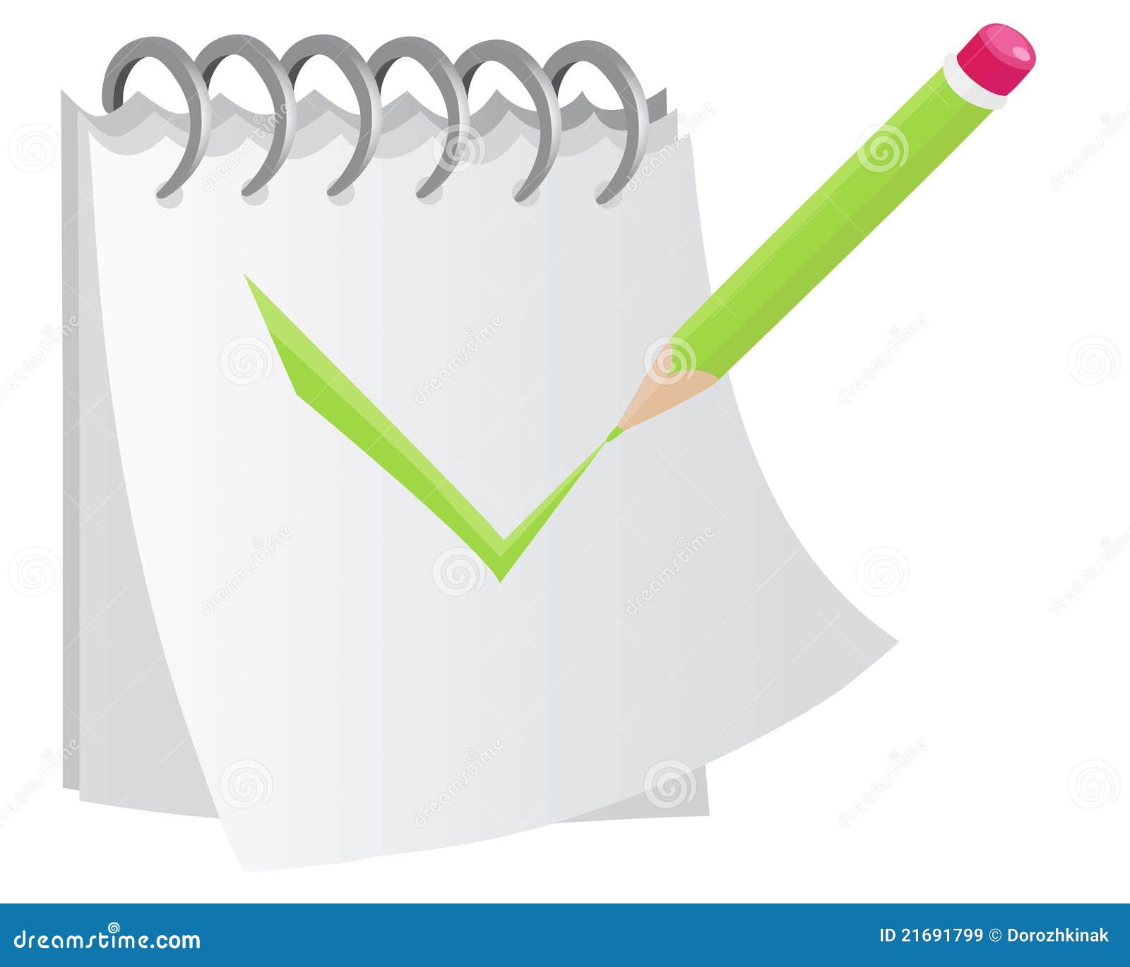 Notizblock Mit Einer Zustimmungsanmerkung Stock Abbildung ...