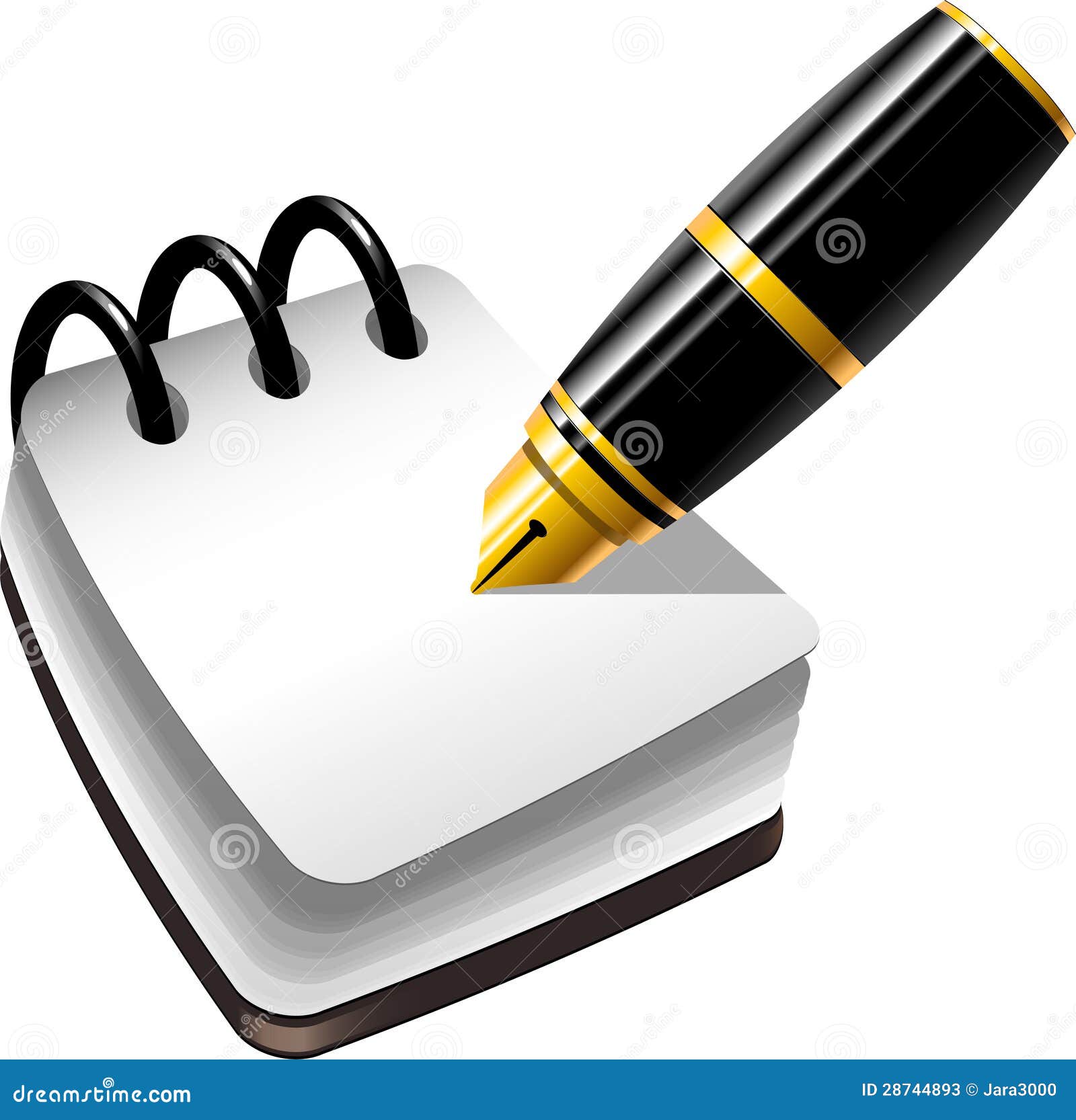 Notizbuch und Stift vektor abbildung. Illustration von leerzeichen ...