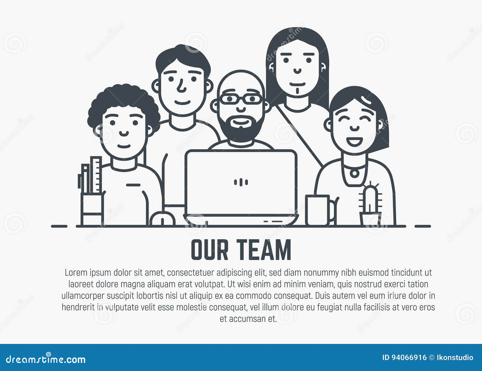 Notre calibre d'équipe illustration de vecteur. Illustration du contour - 94066916